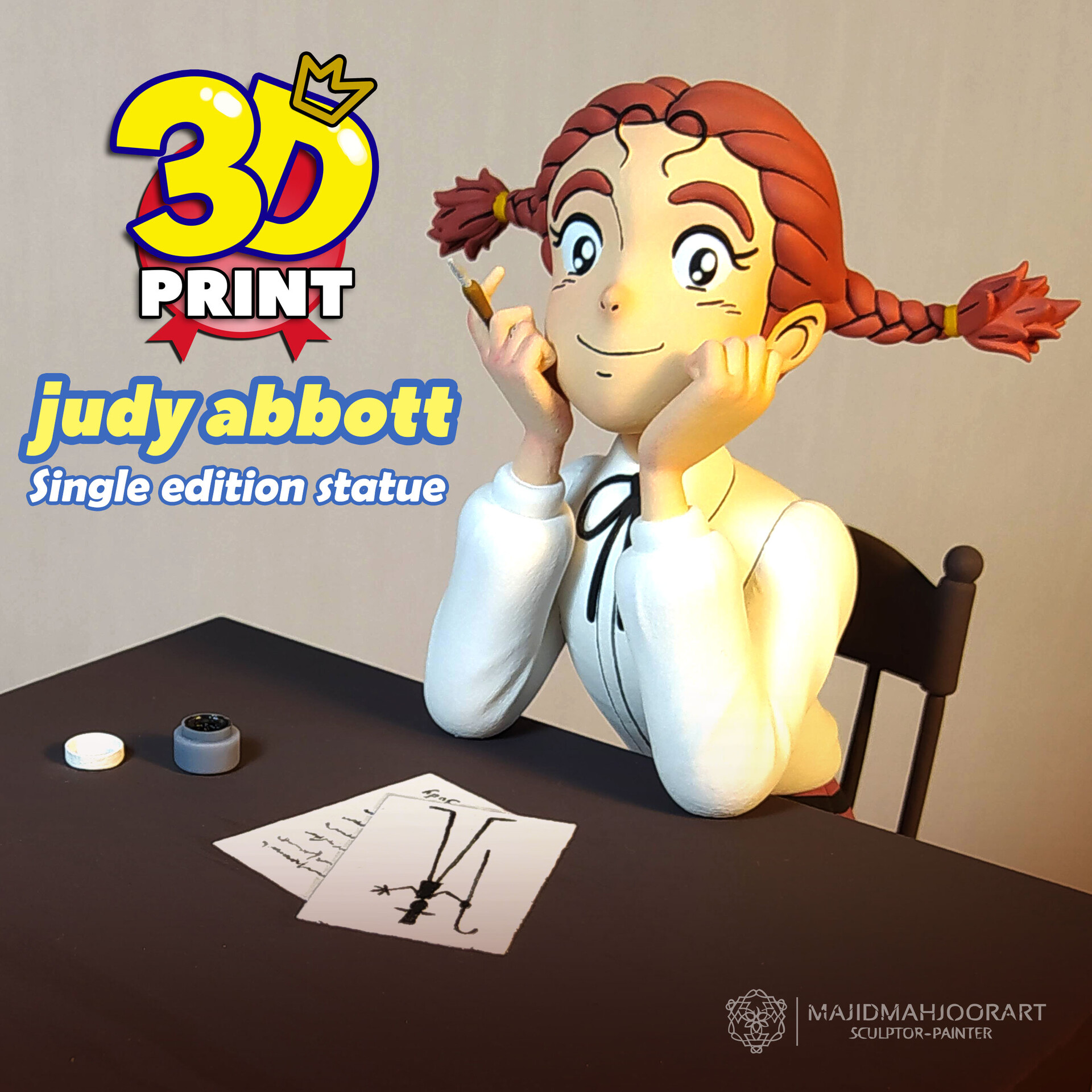 Majid Mahjoor - The new version of the statue of Judy Abbott sitting ...