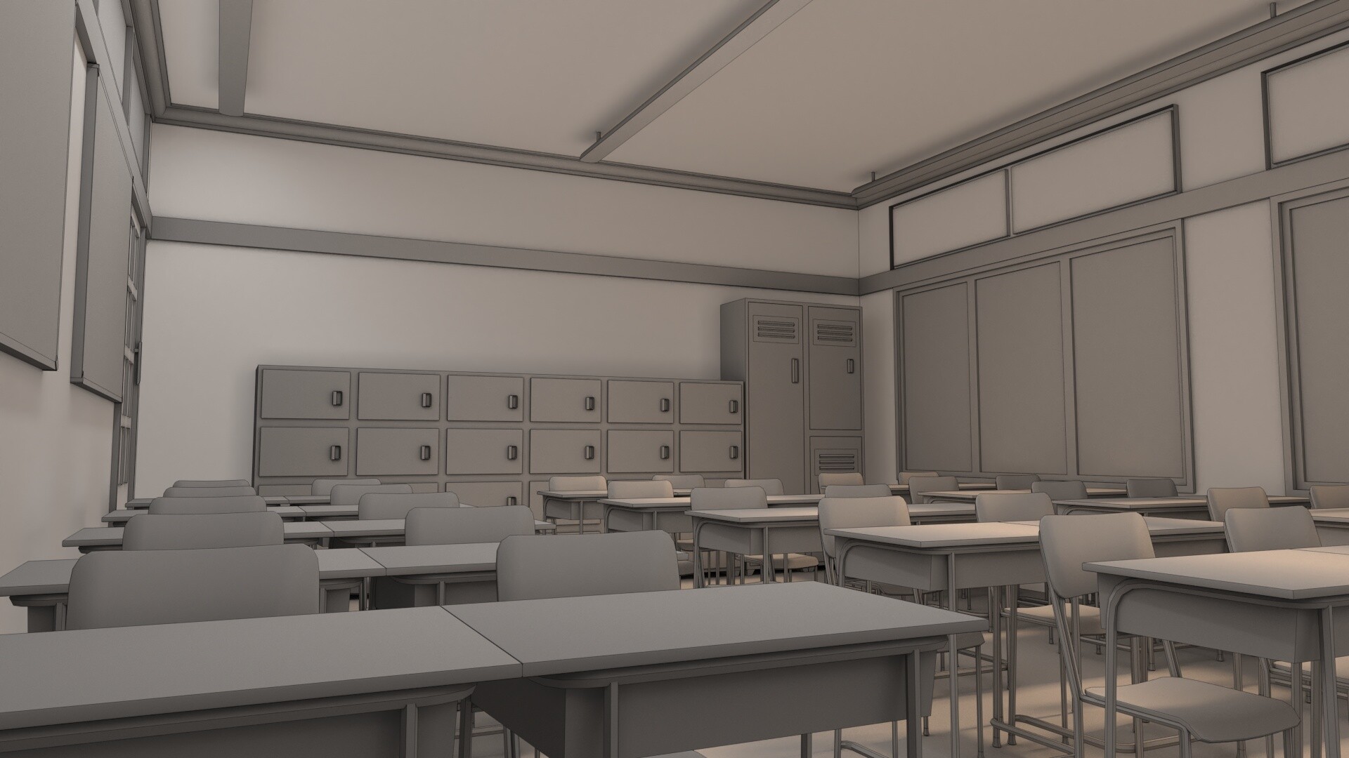 ArtStation - Low poly School interior.