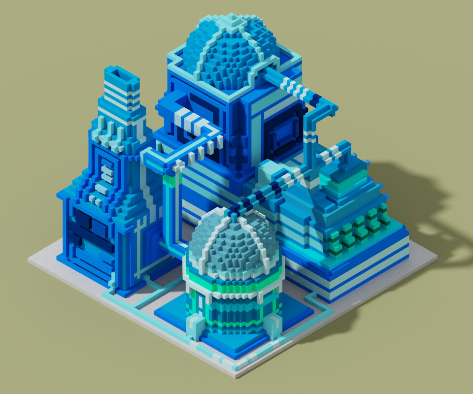 ArtStation - Voxel 3D building for game