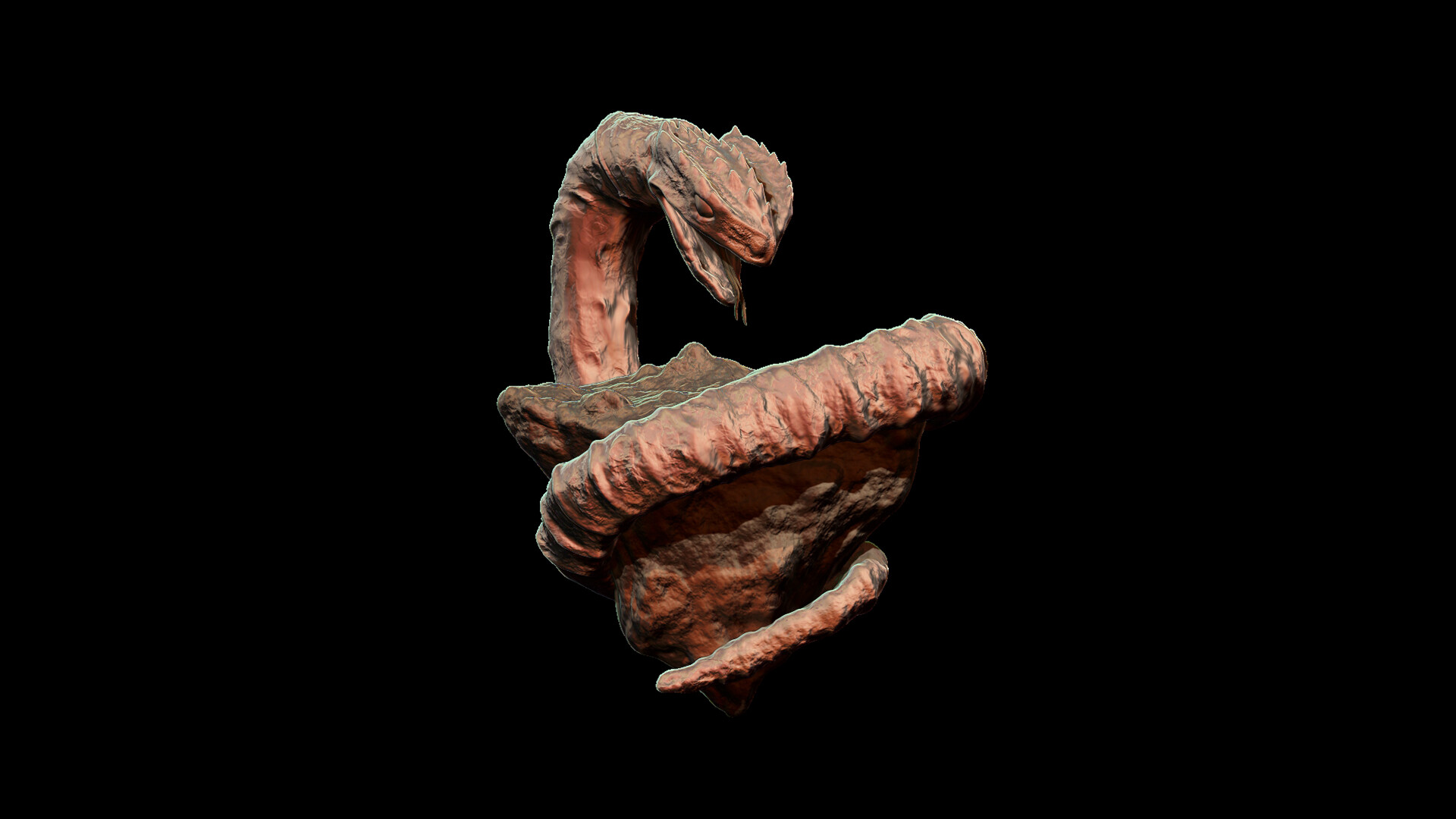 ArtStation - Stone snake statue