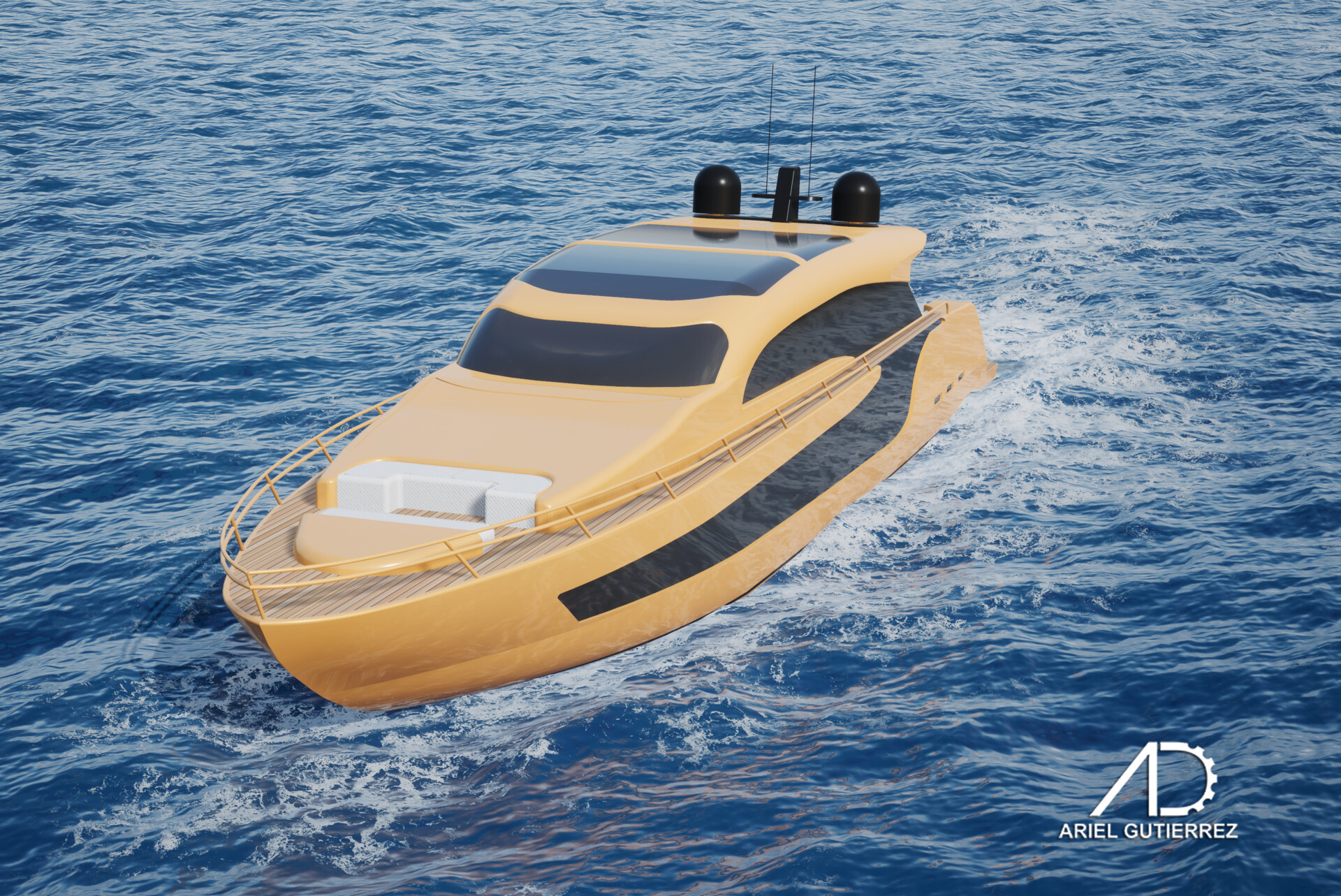Ariel Gutierrez Gutierrez 32m Sport Luxury Yacht Render