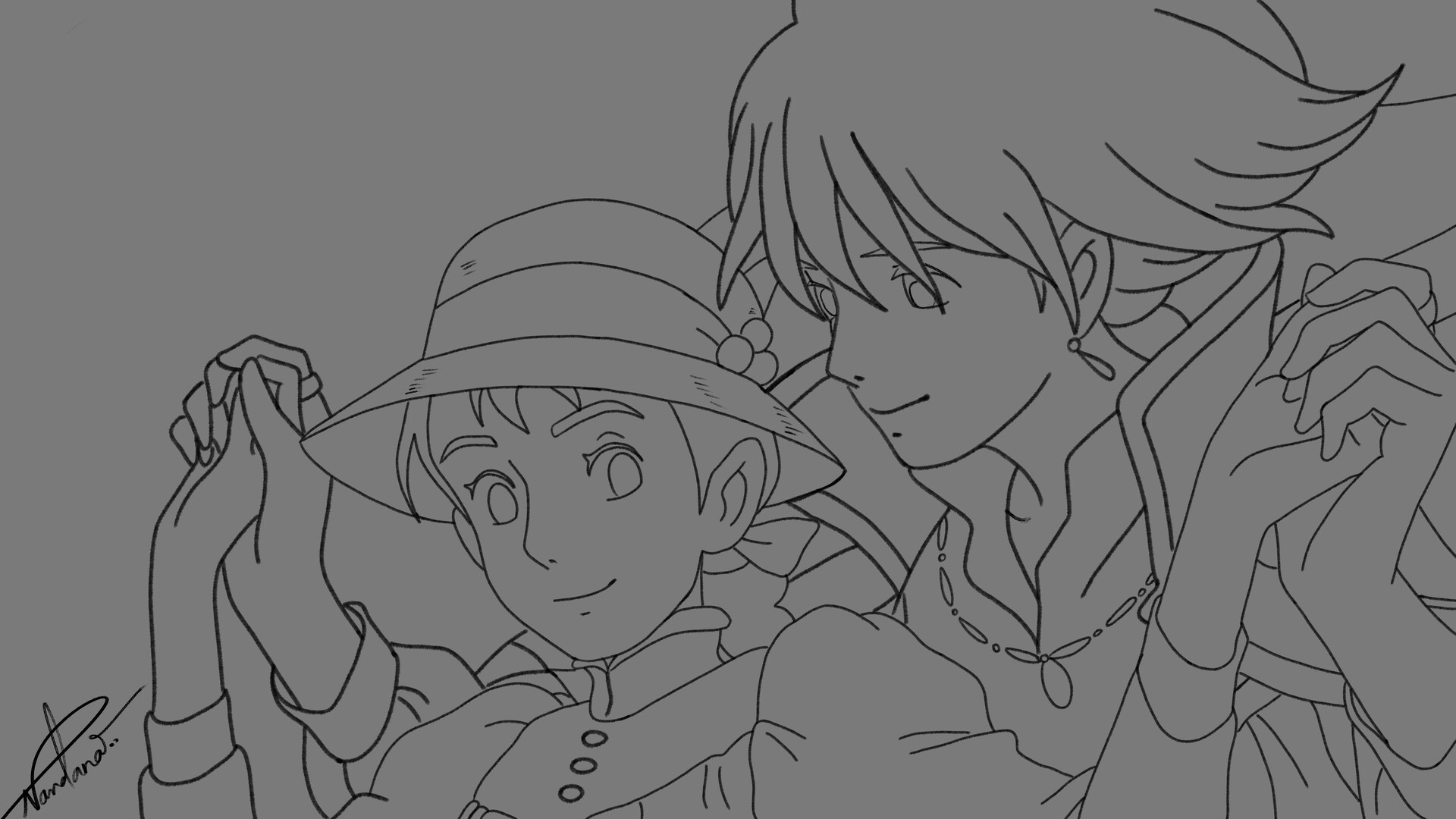 howl's moving castle coloring sheet