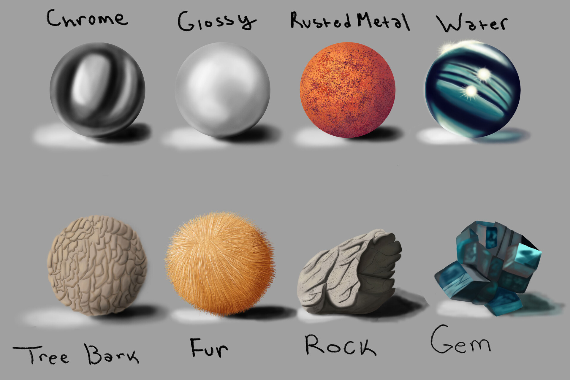 ArtStation - Textured Spheres Digital Study