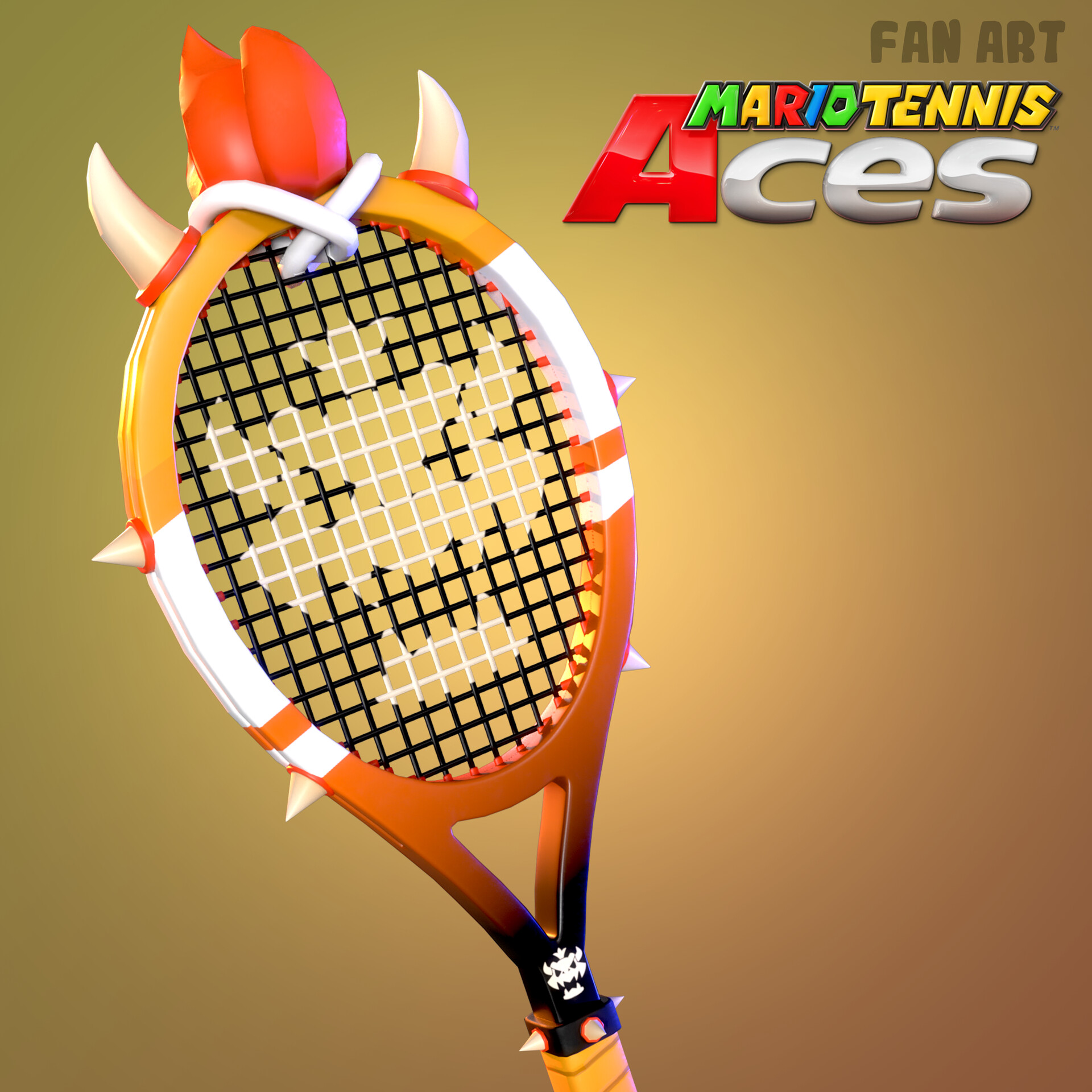 ArtStation - Bowser Tennis Racket Stylized Fan Art