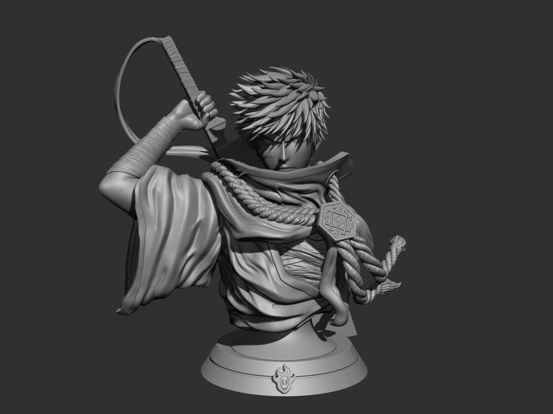 Fred Eche - Kurosaki Ichigo 3d bust model fan art