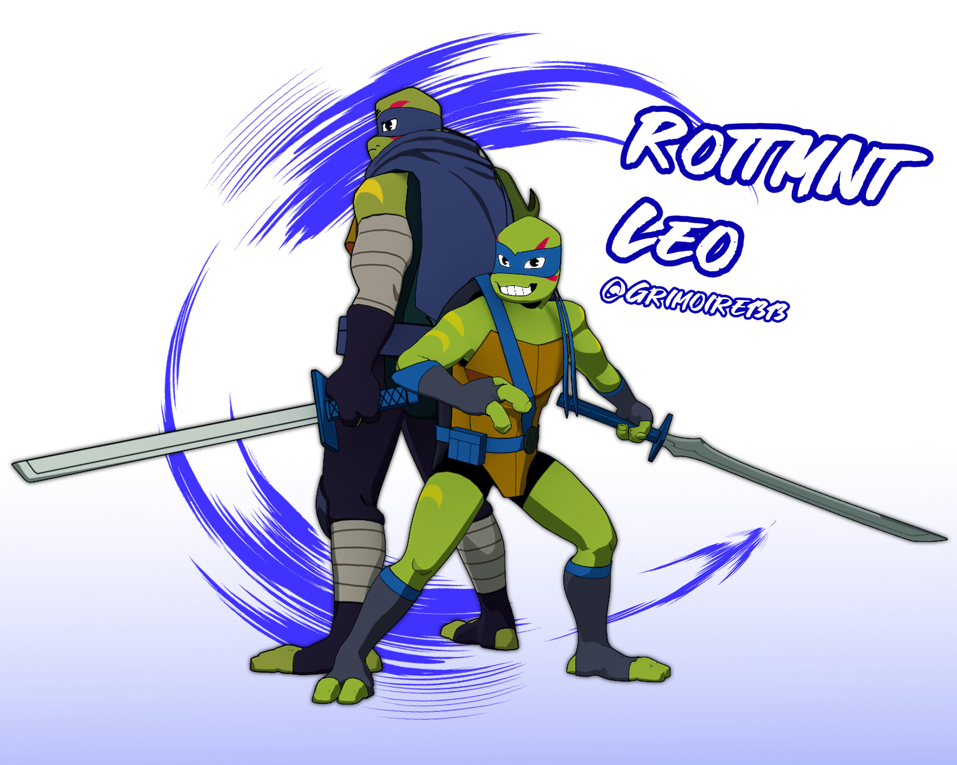 ArtStation - RotTMNT Artwork - Past n Present Leo