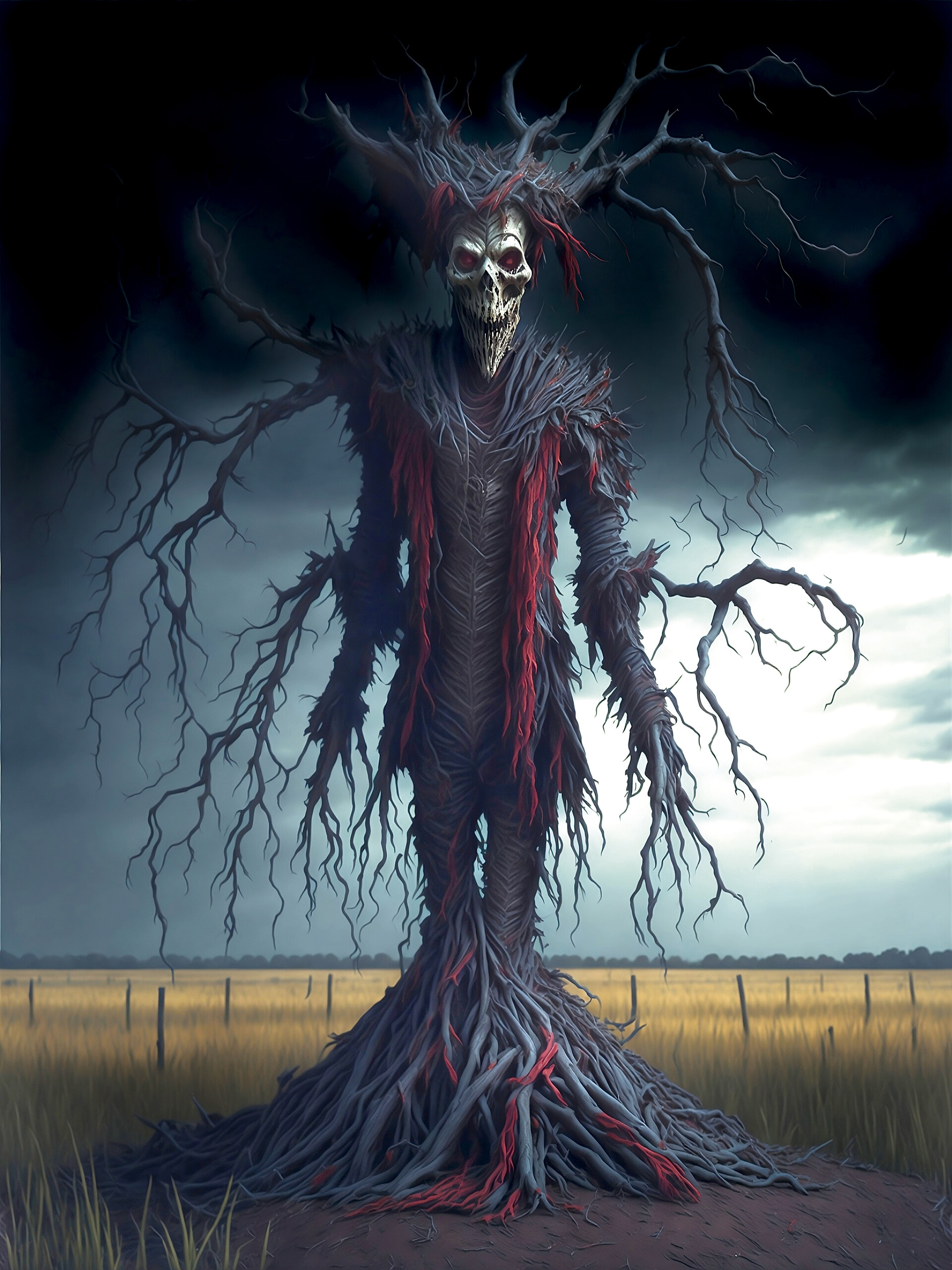 ArtStation - creepy disfigured scarecrow