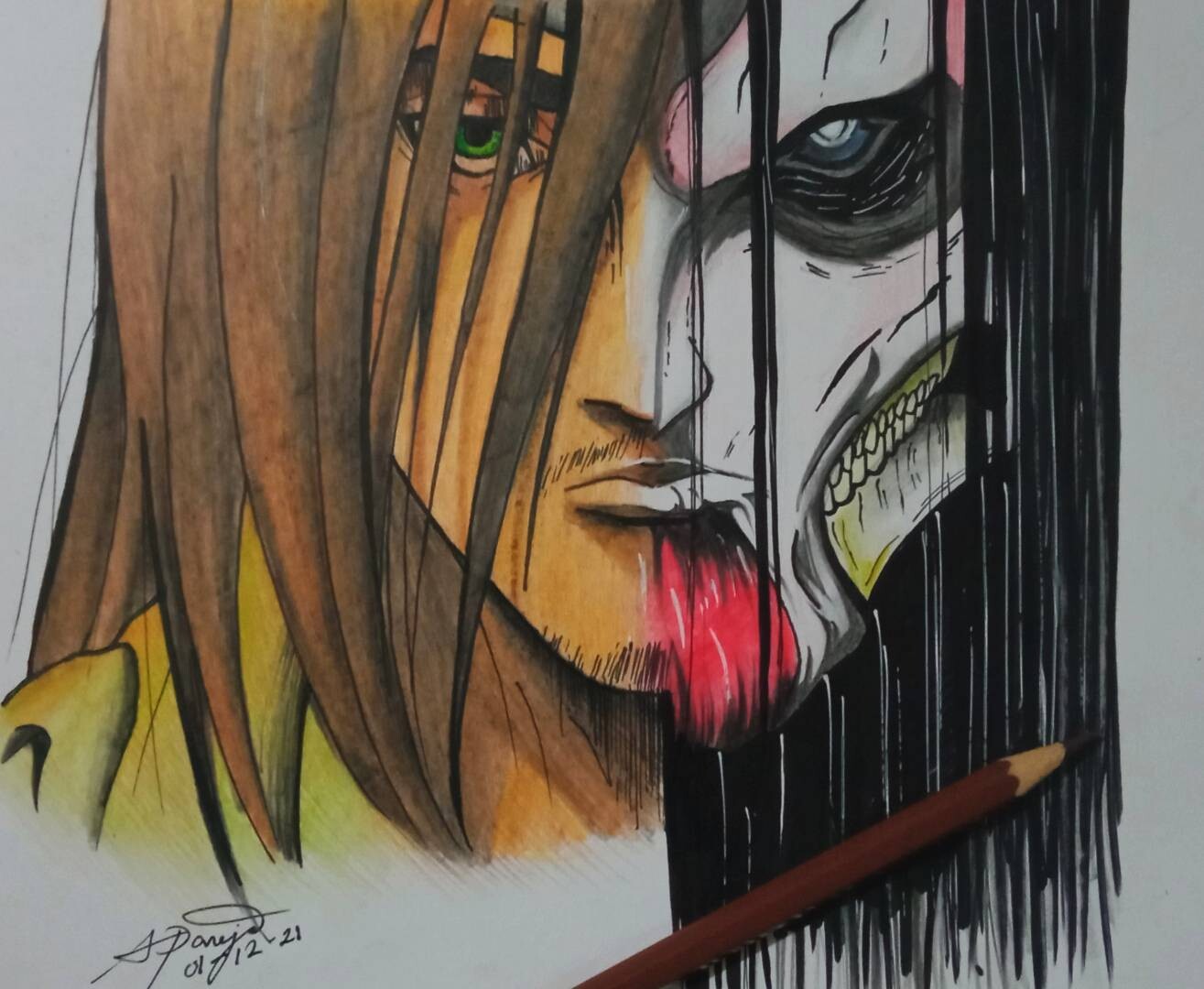 Color Pencils Drawings Anime