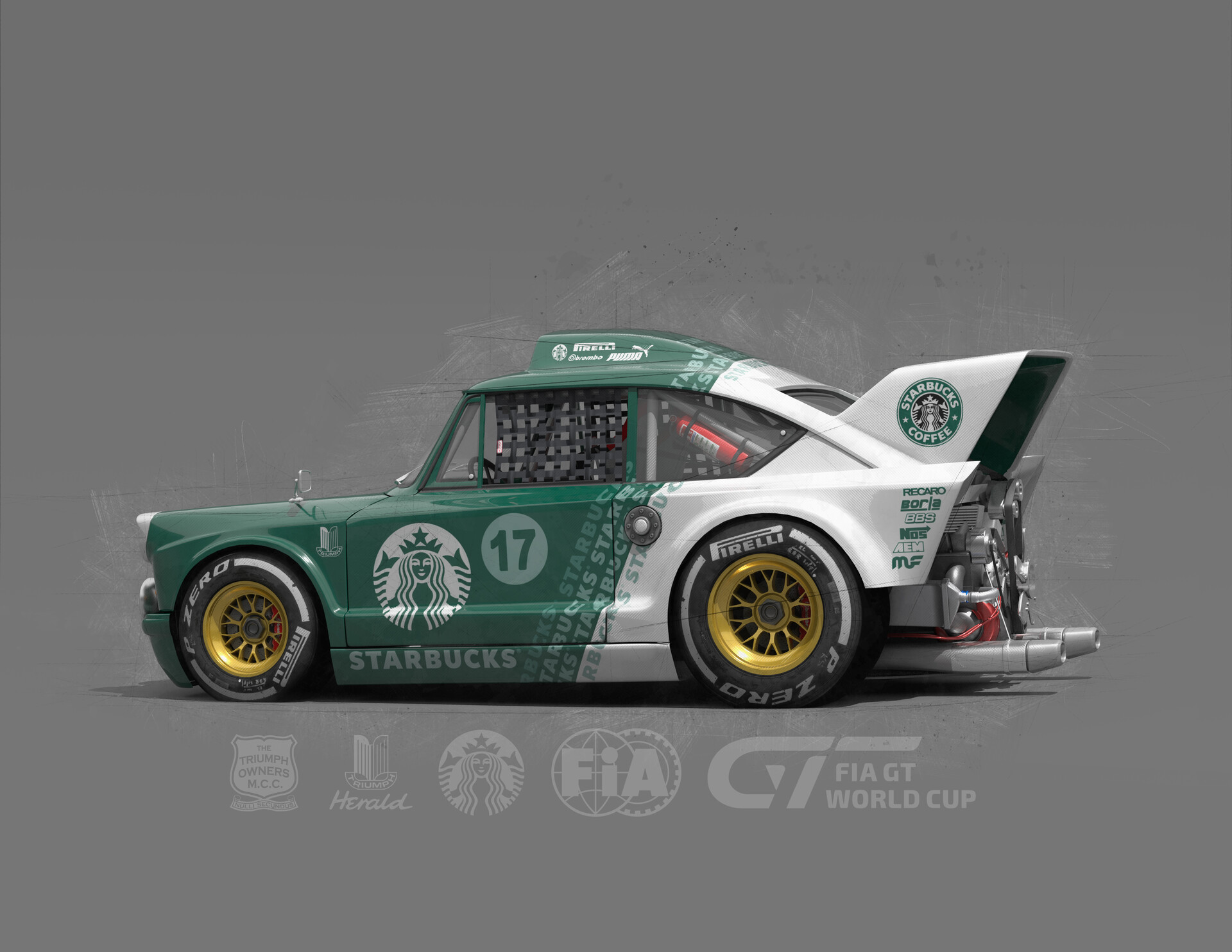 ArtStation - Triumph Herald 1200 - Racing - Starbucks