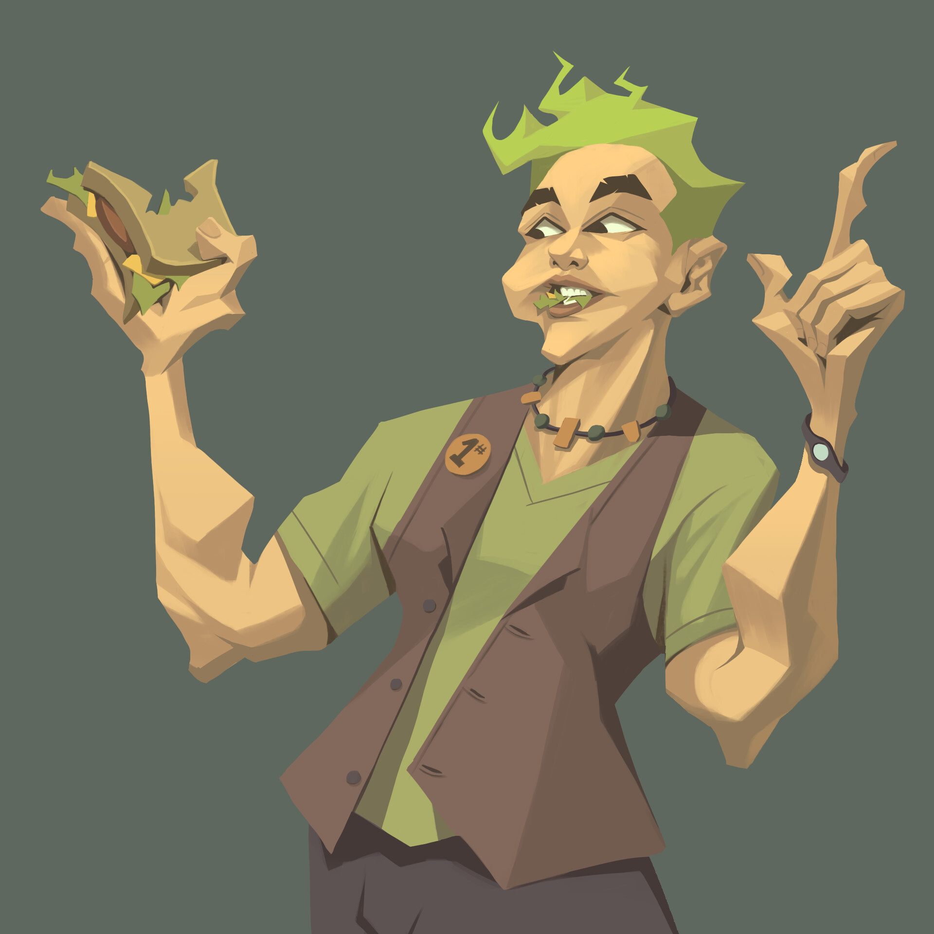 ArtStation - Character Design - Sandwich lover