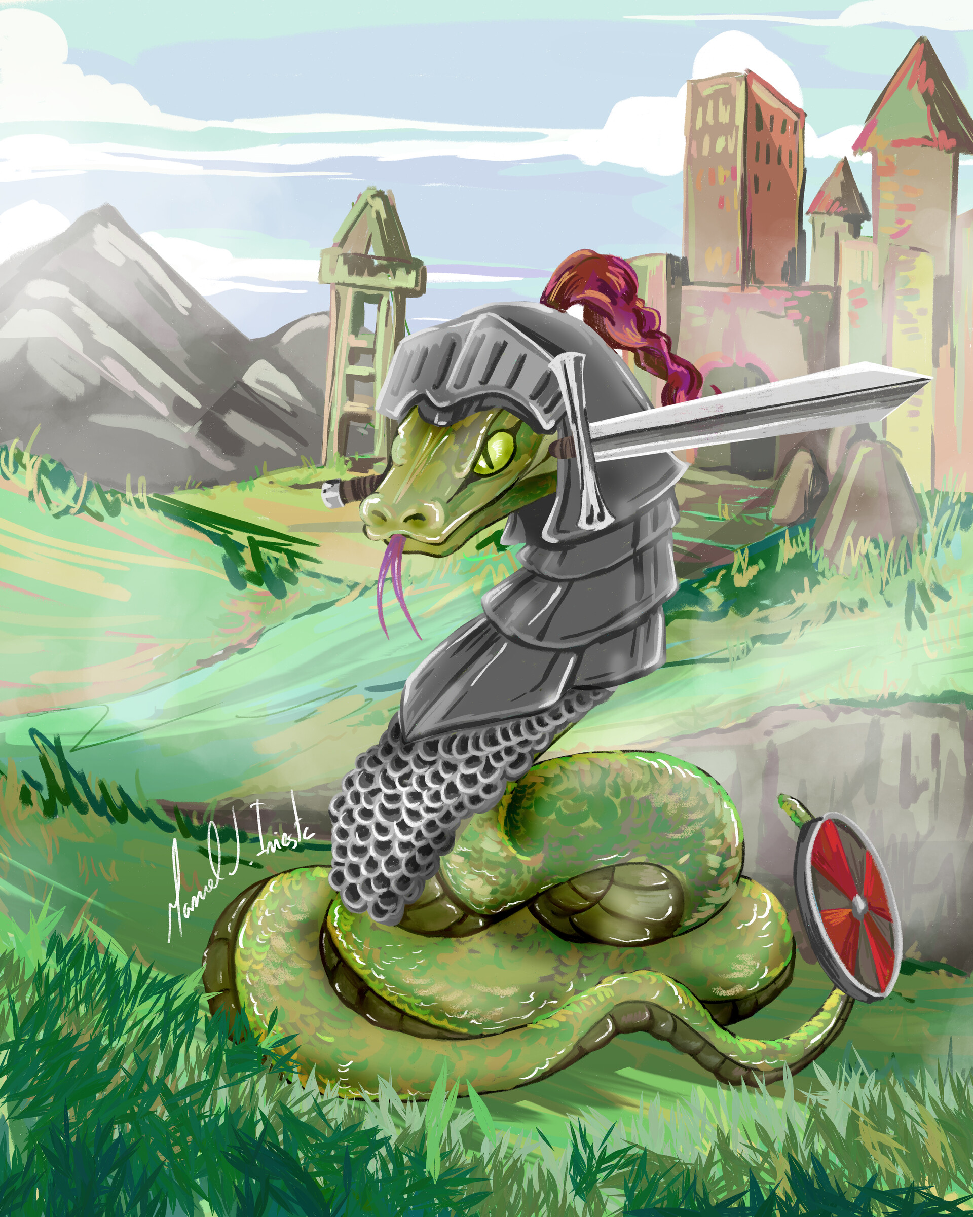 ArtStation - Lord Snakerim Knight by Manuel J Iniesta