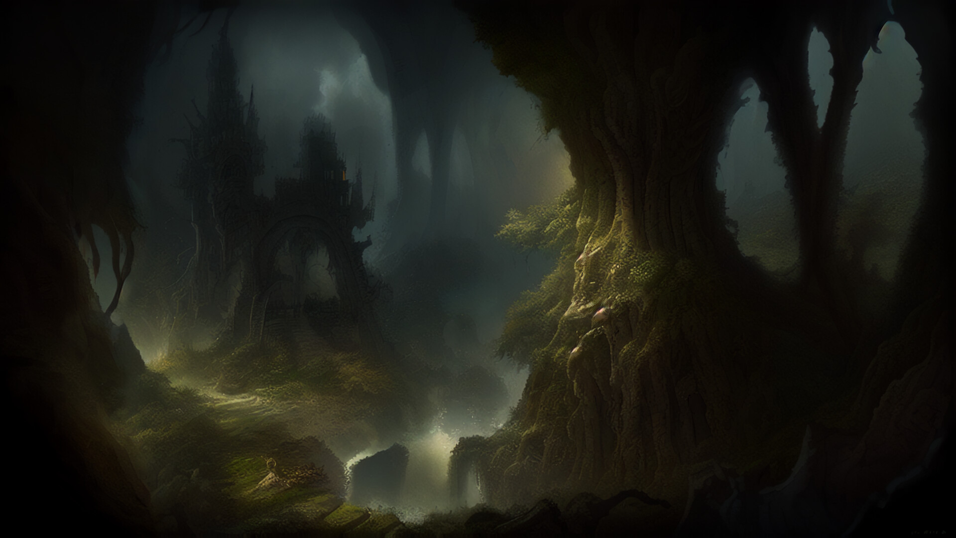 ArtStation - Shrouded forestscape