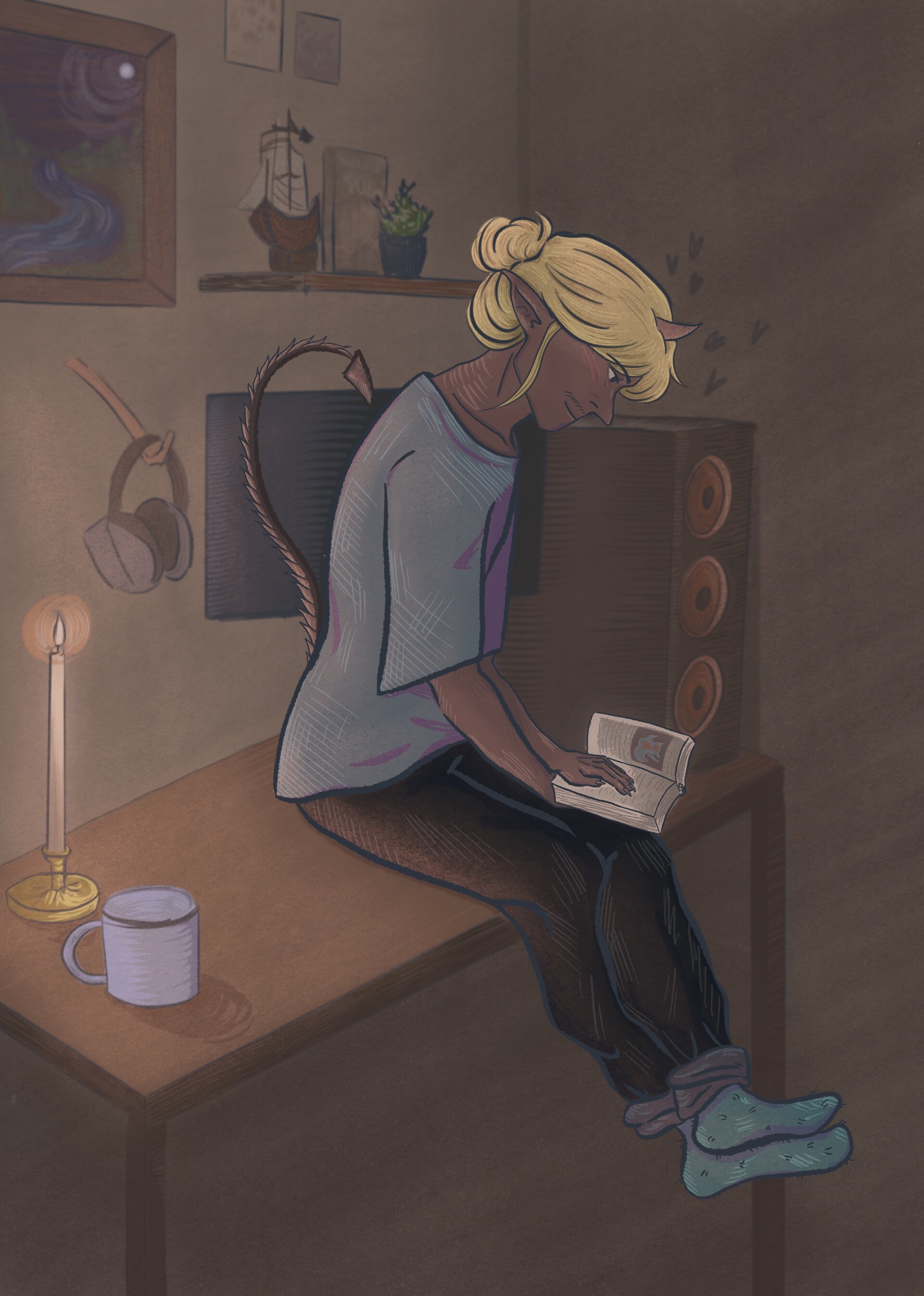 ArtStation - Dewdrop reading