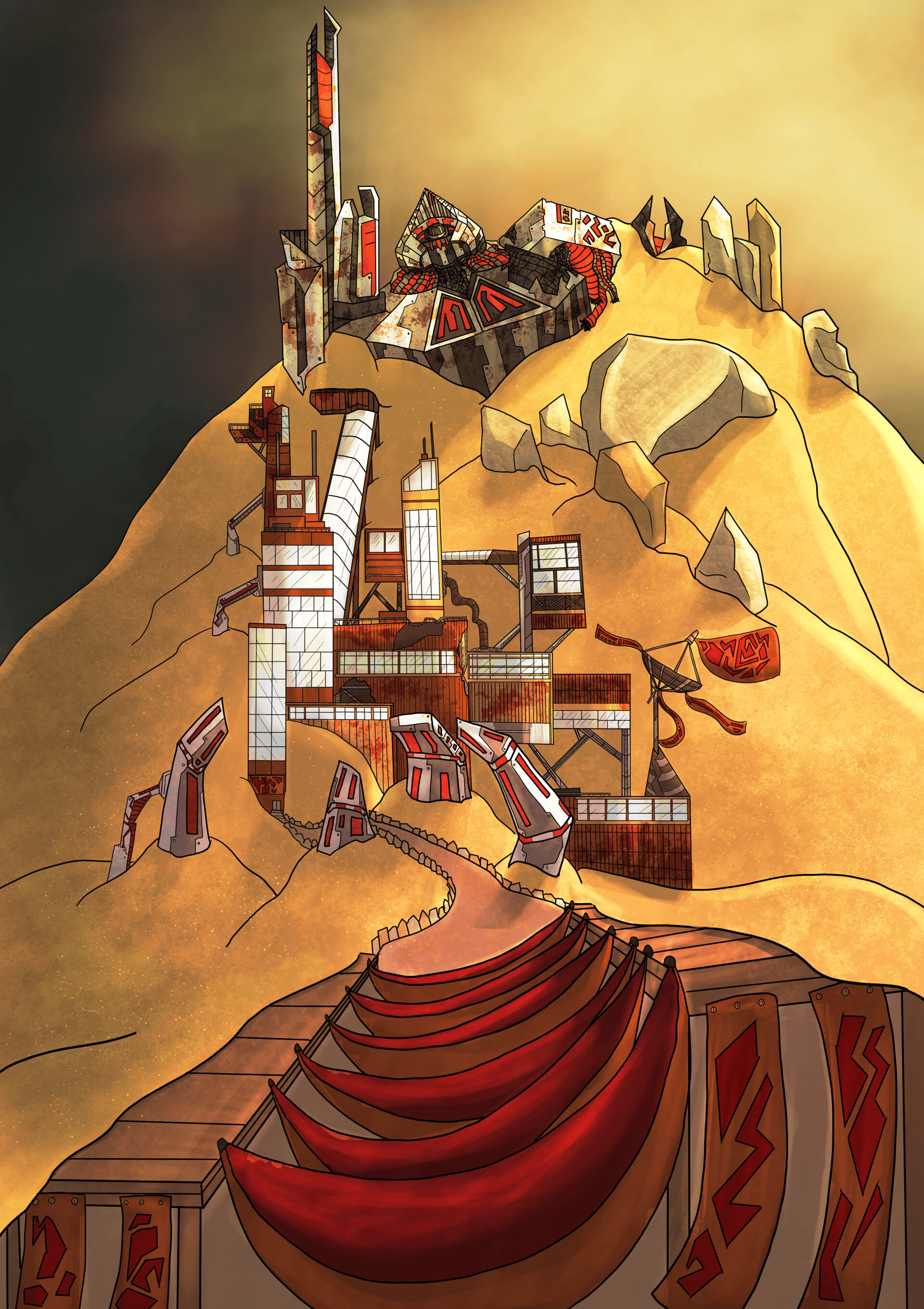 ArtStation - City on a Hill [of Steel] - Tetanus Concept Art