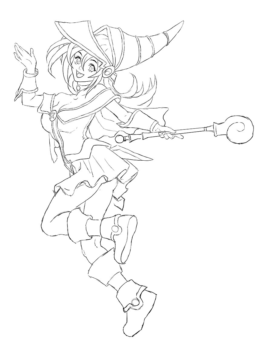 dark magician girl coloring pages