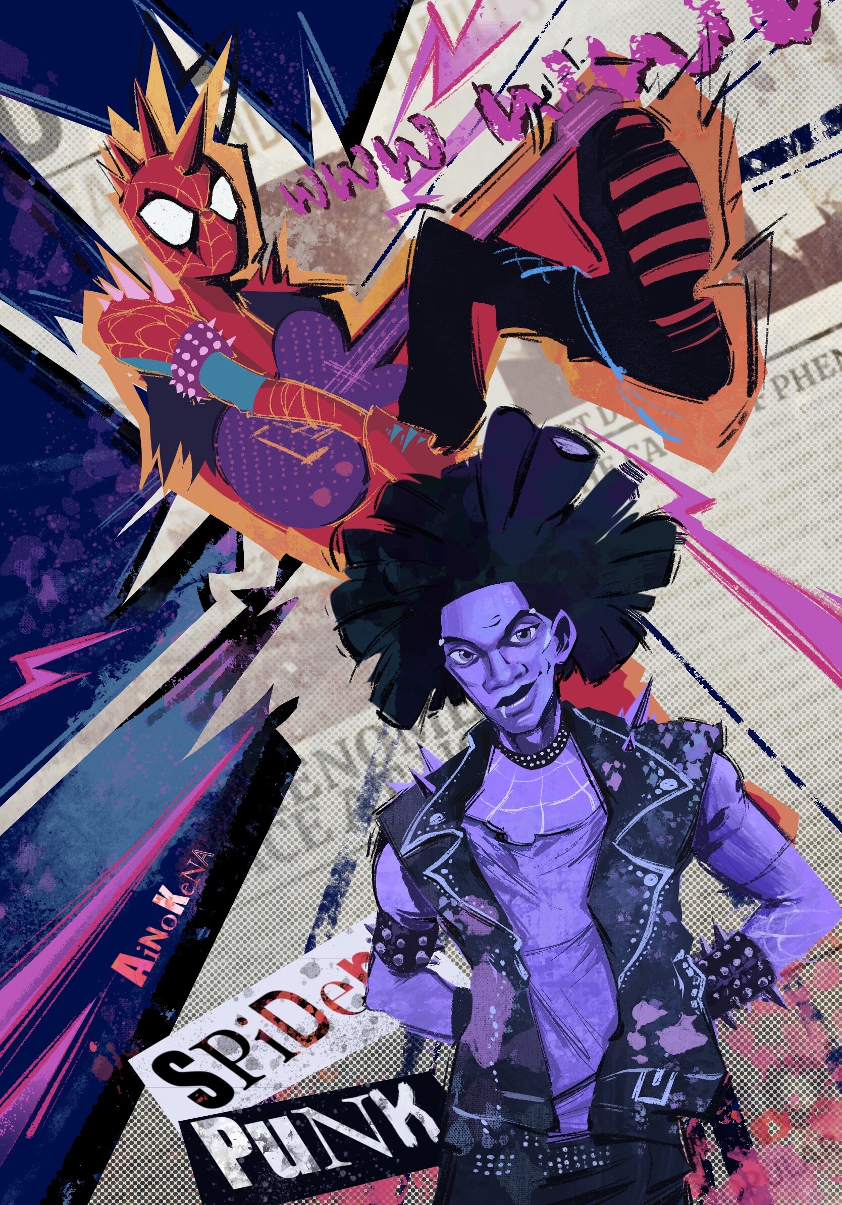 ArtStation - Spider- Punk Hobie