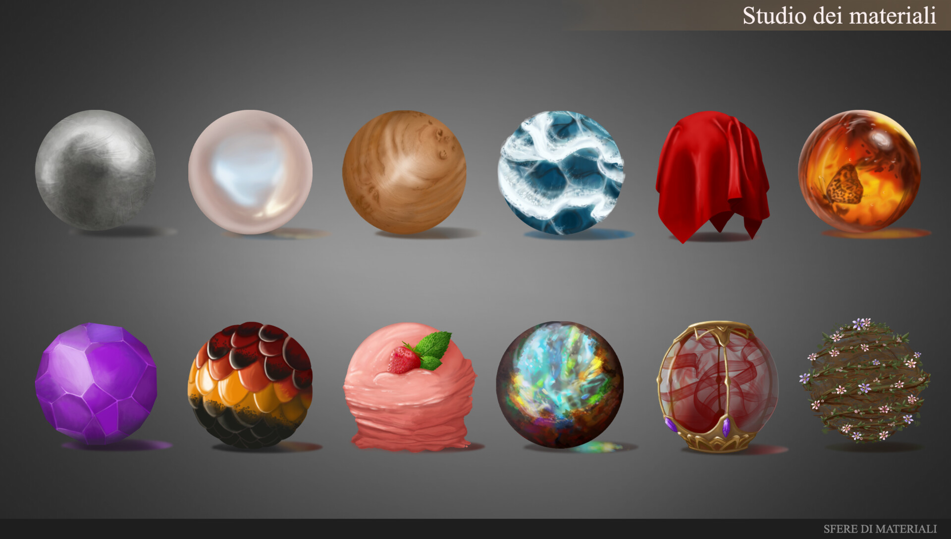ArtStation - Study spheres of materials - only digital paint
