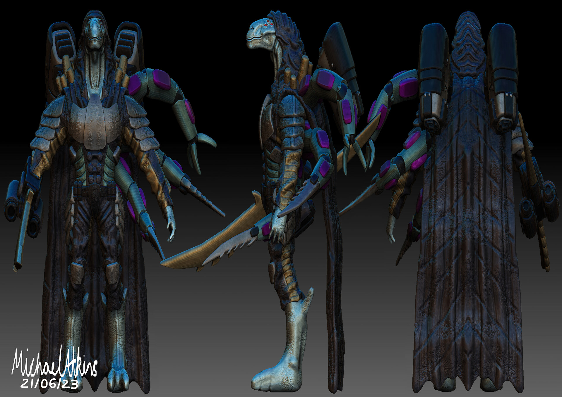 ArtStation - Michael Atkins 3D Grim Reaper Alien Character Sheet