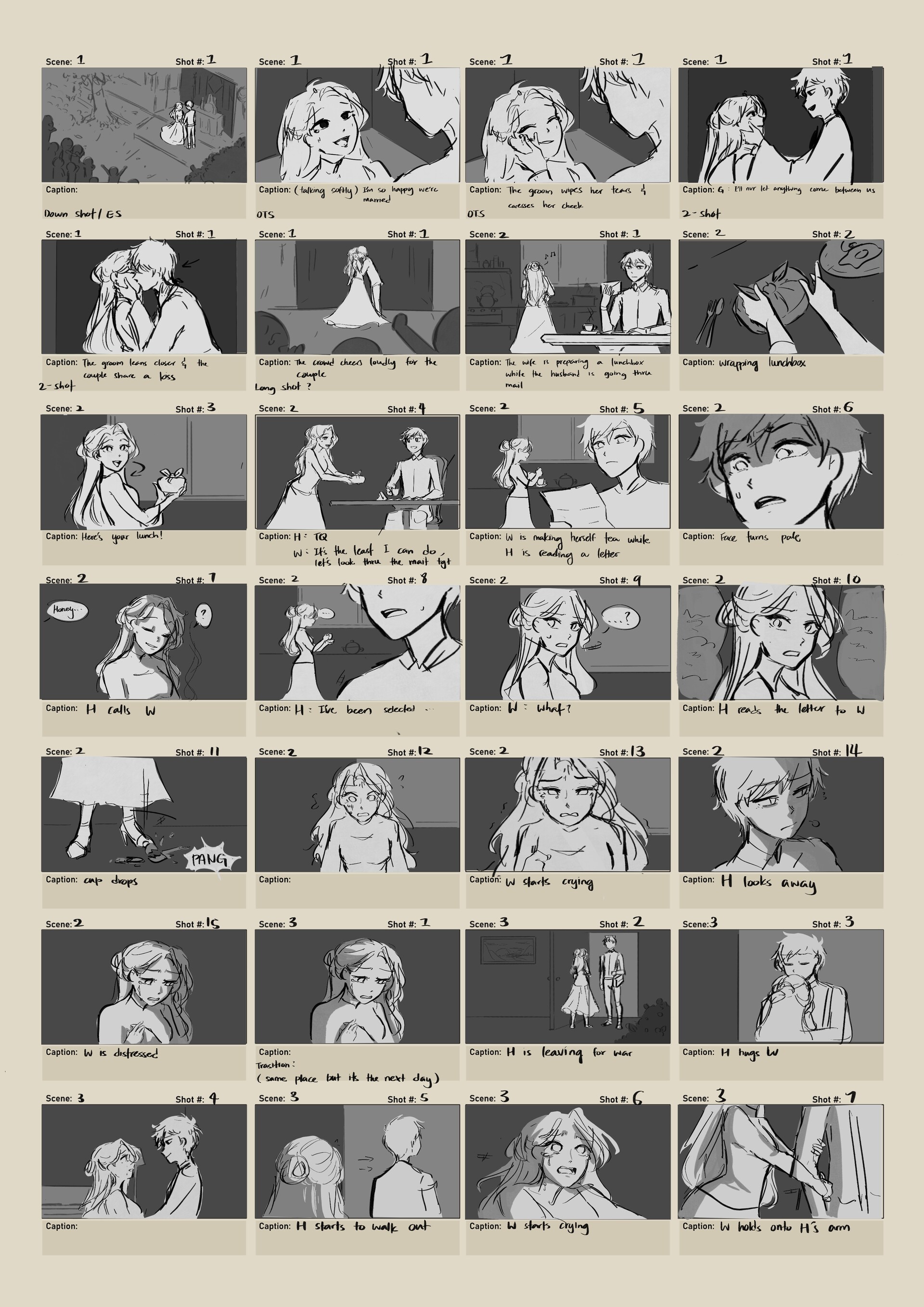 ArtStation - The Ghost Bride's Backstory (Storyboard assignment)