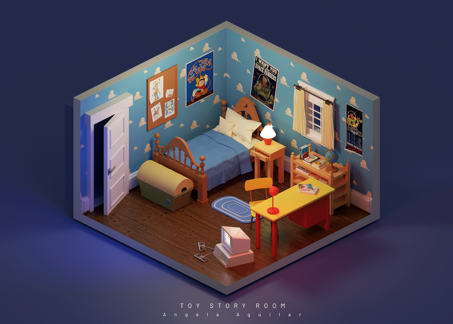 ArtStation - Toy Story Isometric Room 3D