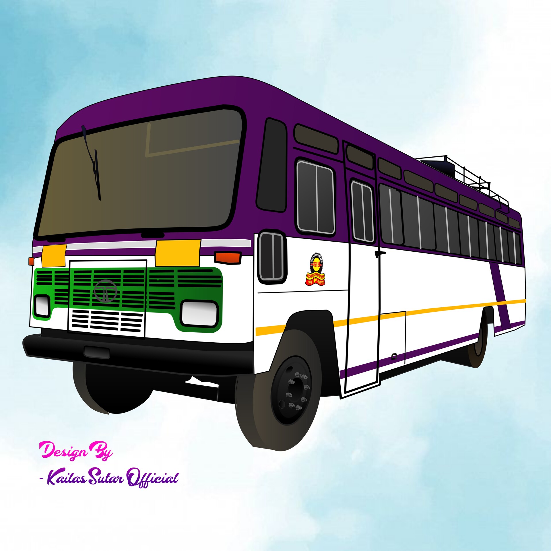 ArtStation - MSRTC BUS VECTOR