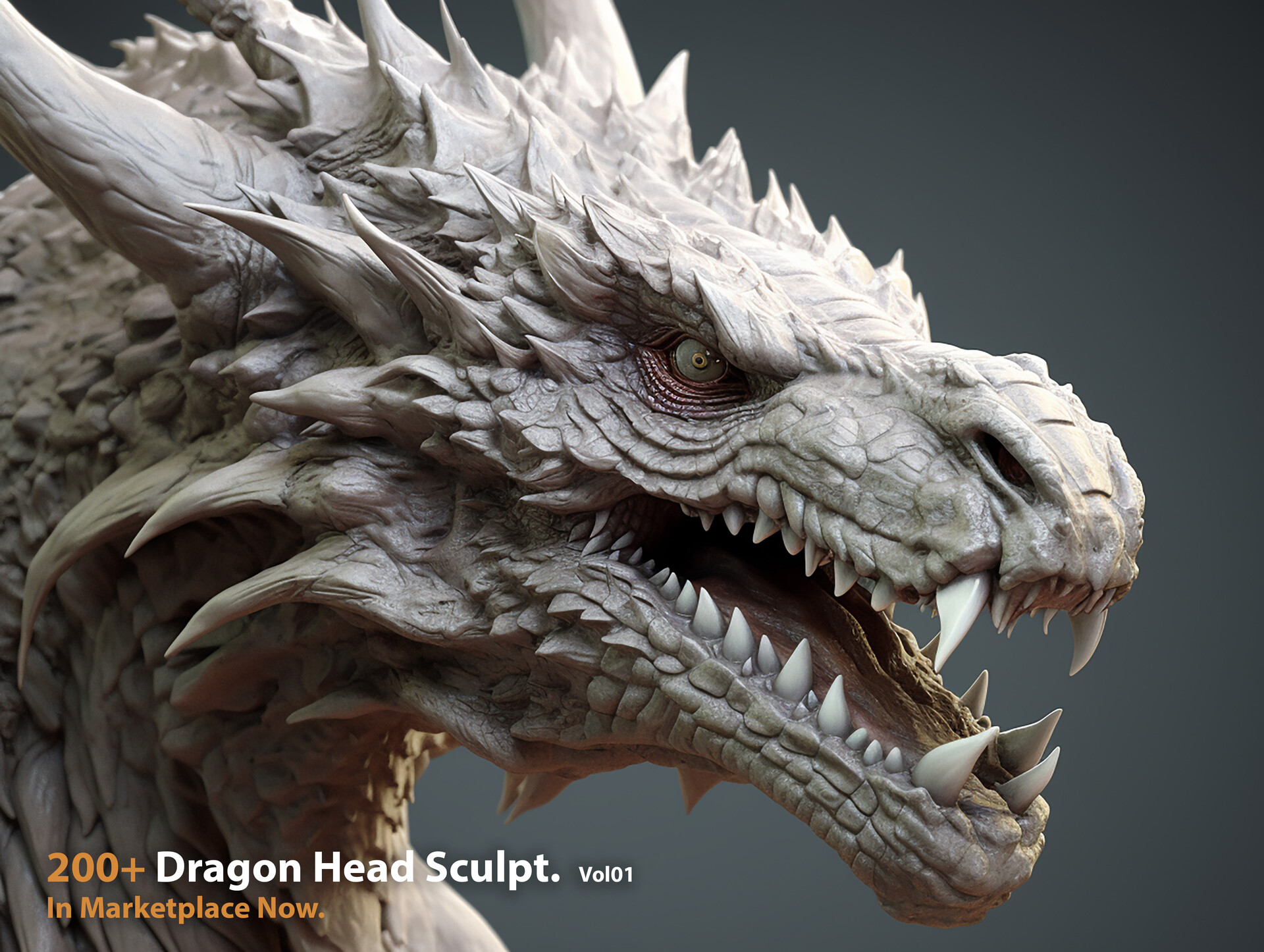 ArtStation - 200 Dragon Head Sculpt - VOL.01 - 4k