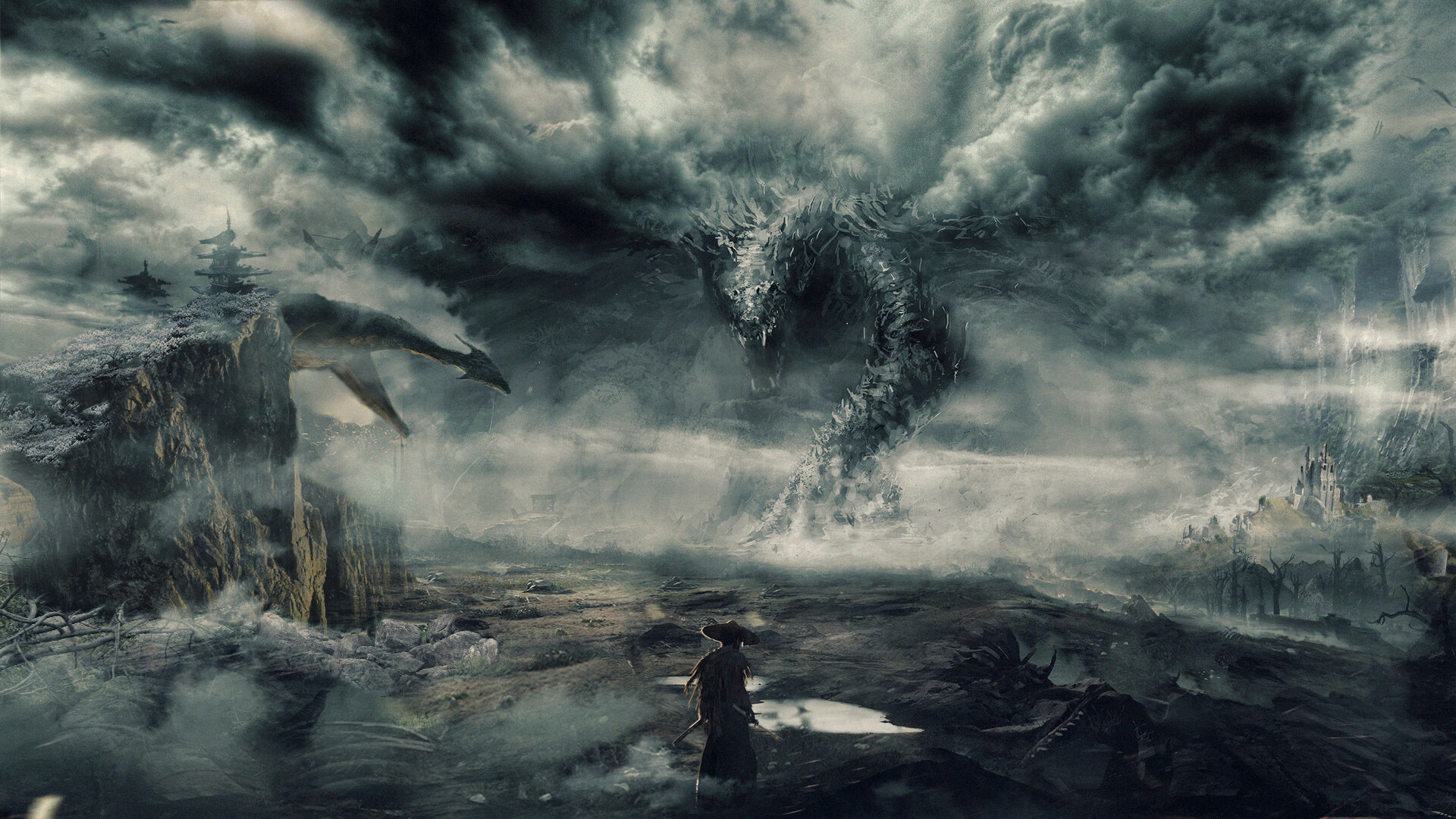 ArtStation - Samurai vs Dragons