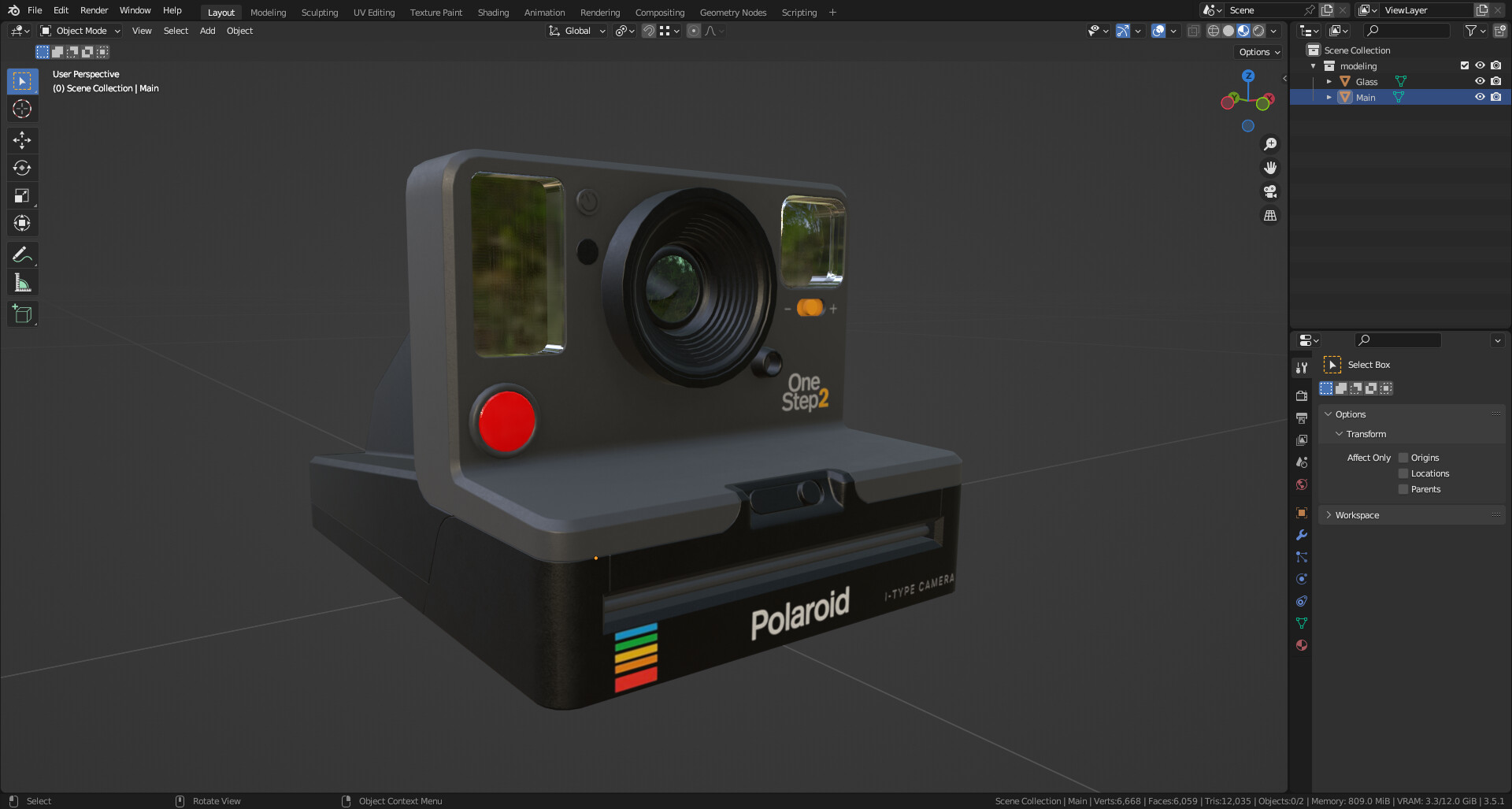 Philogix Studio - Polaroid OneStep 2 Camera VR / AR / low-poly 3d model