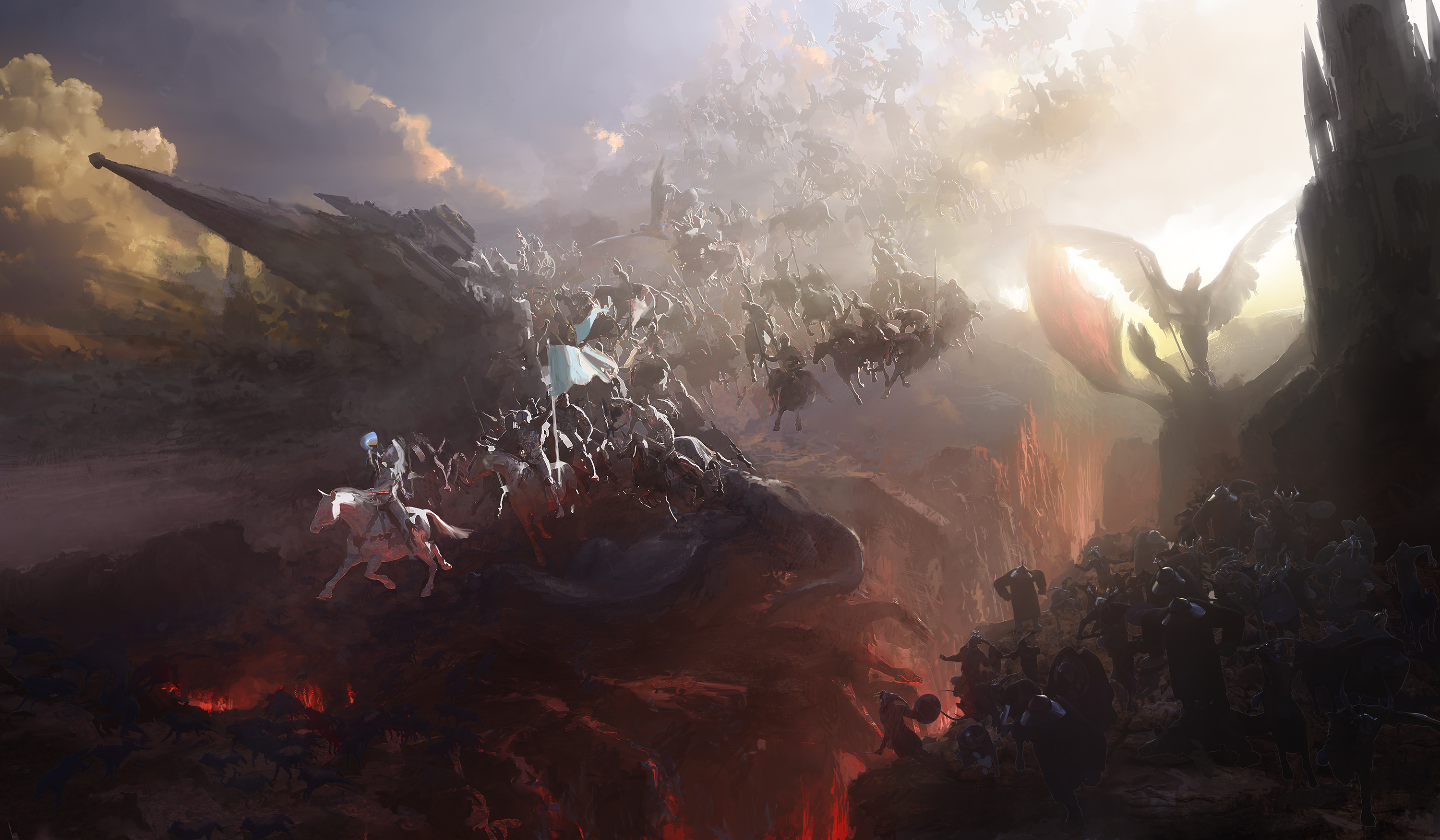 Pete Amachree - Oromë leading his forces during The War of Wrath