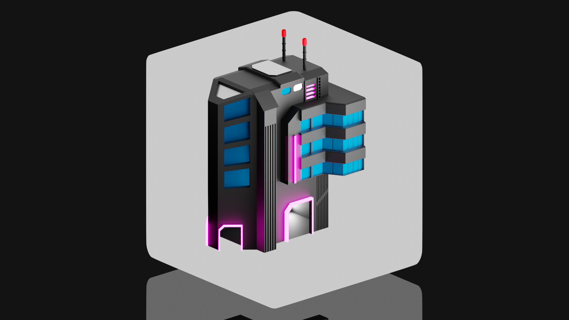 ArtStation - low poly futuristic building