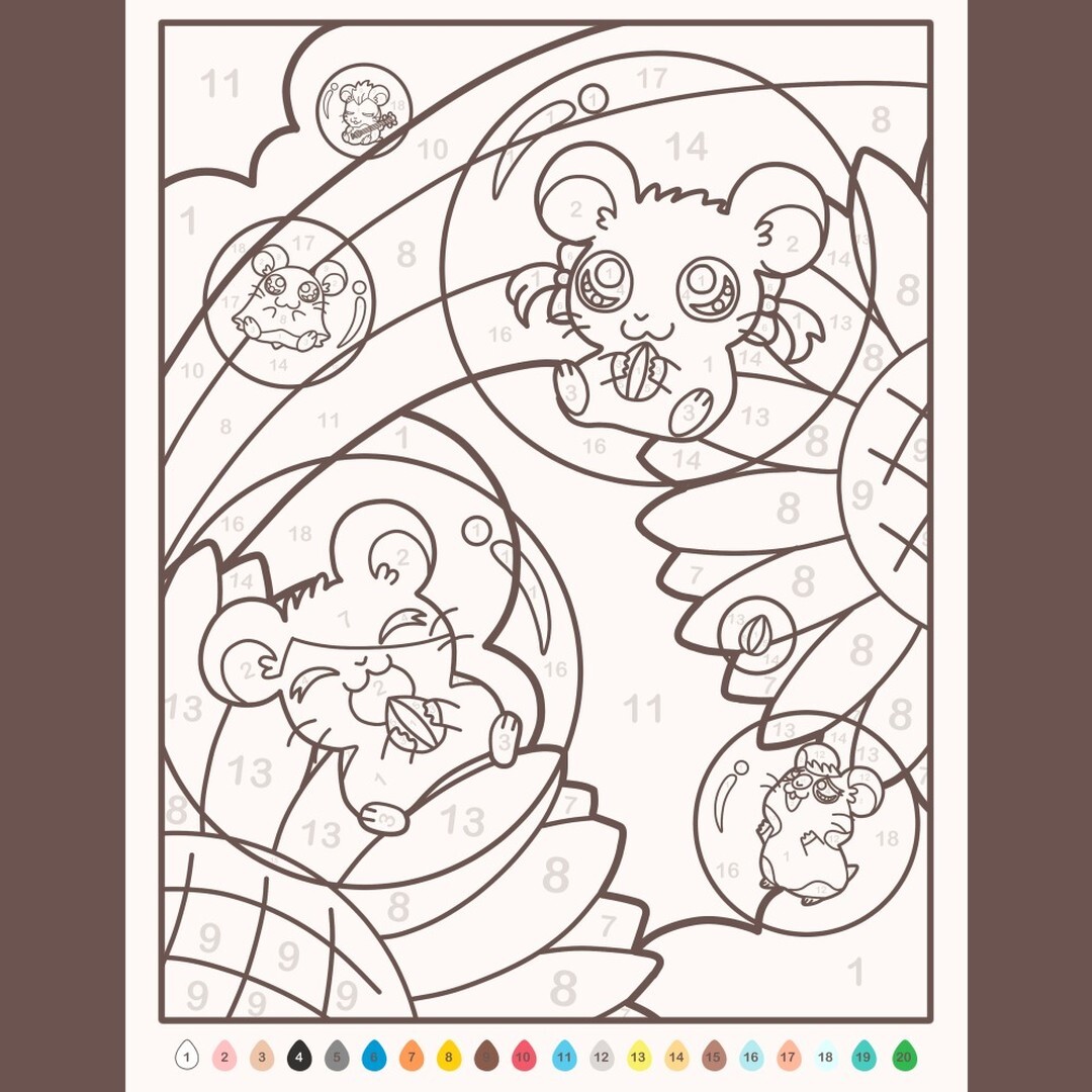 hamtaro coloring pages for kids