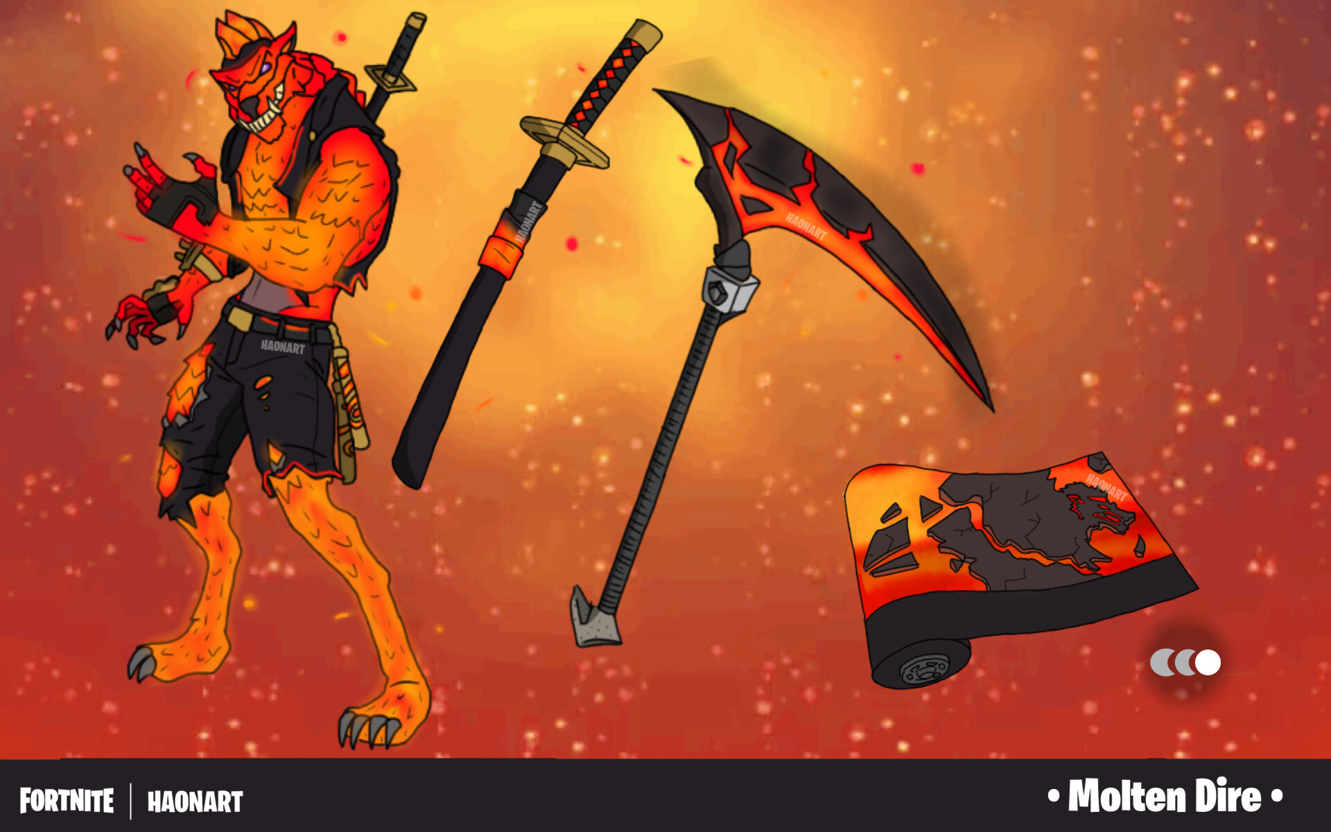 HaonArt - Fortnite Skin Concept | Darkfire: The Awakening Bundle