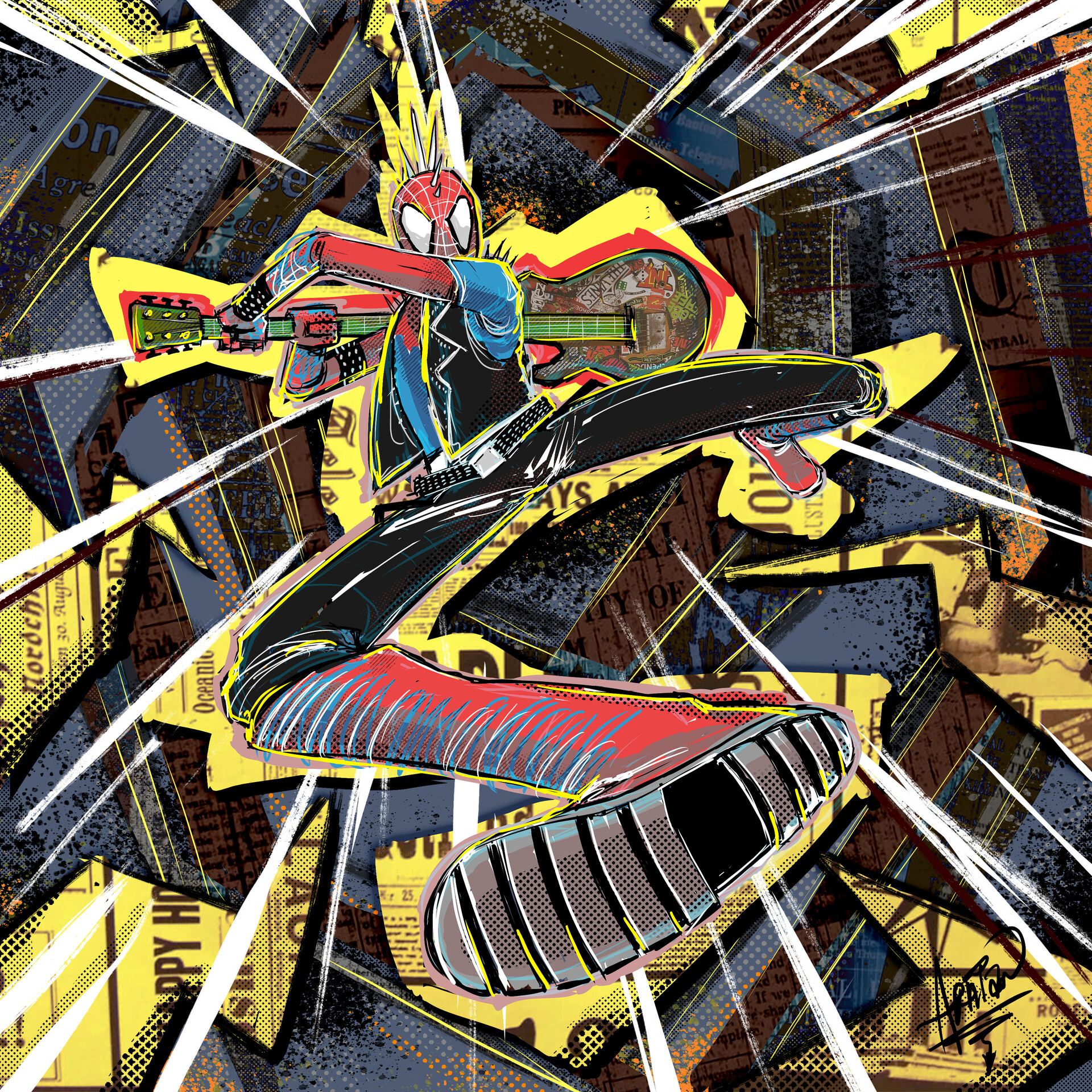 ArtStation - SPIDER PUNK FAN ART - Across the Spider-verse (2023)