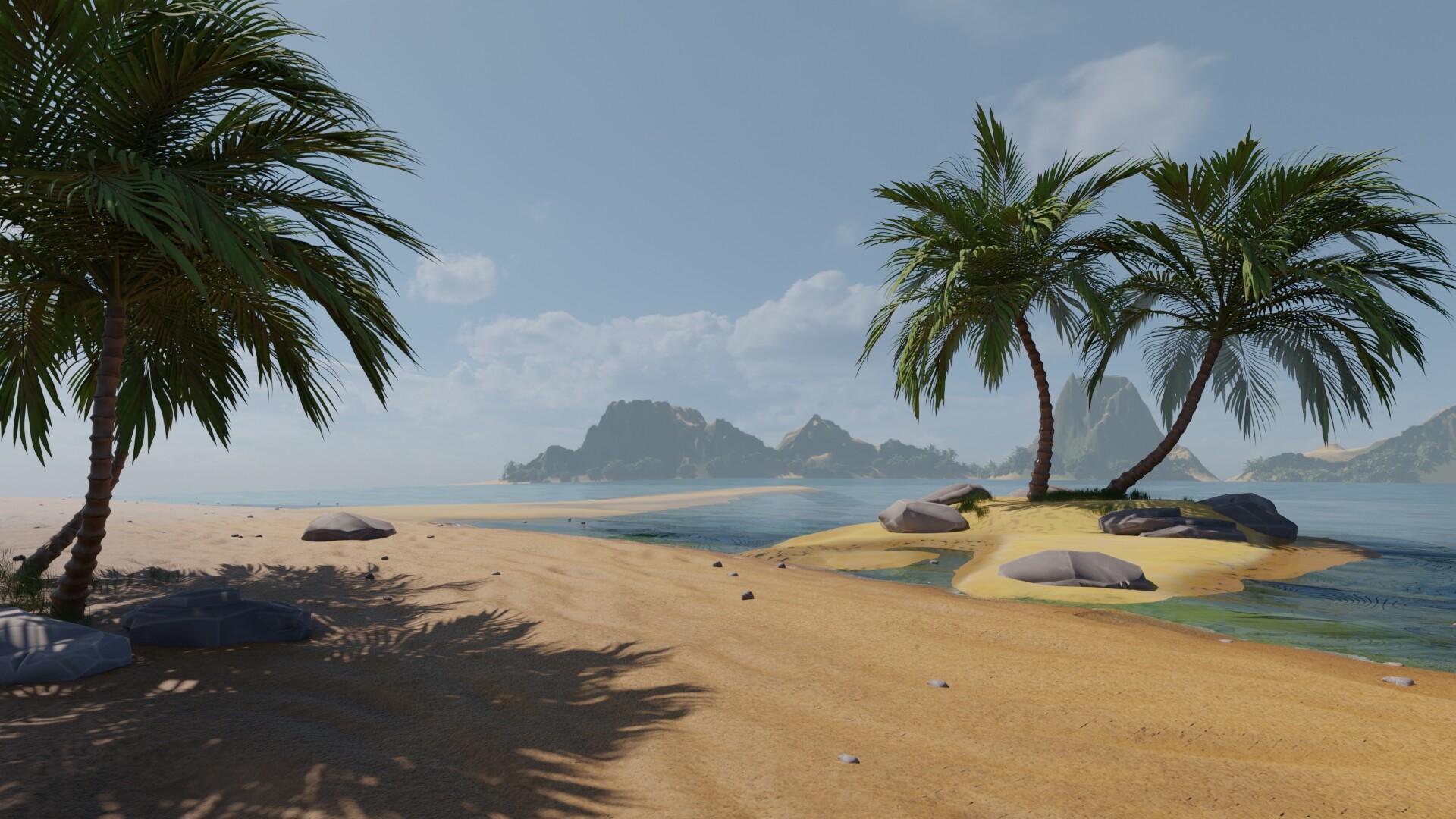 ArtStation - 3d Cartoon Beach Environment
