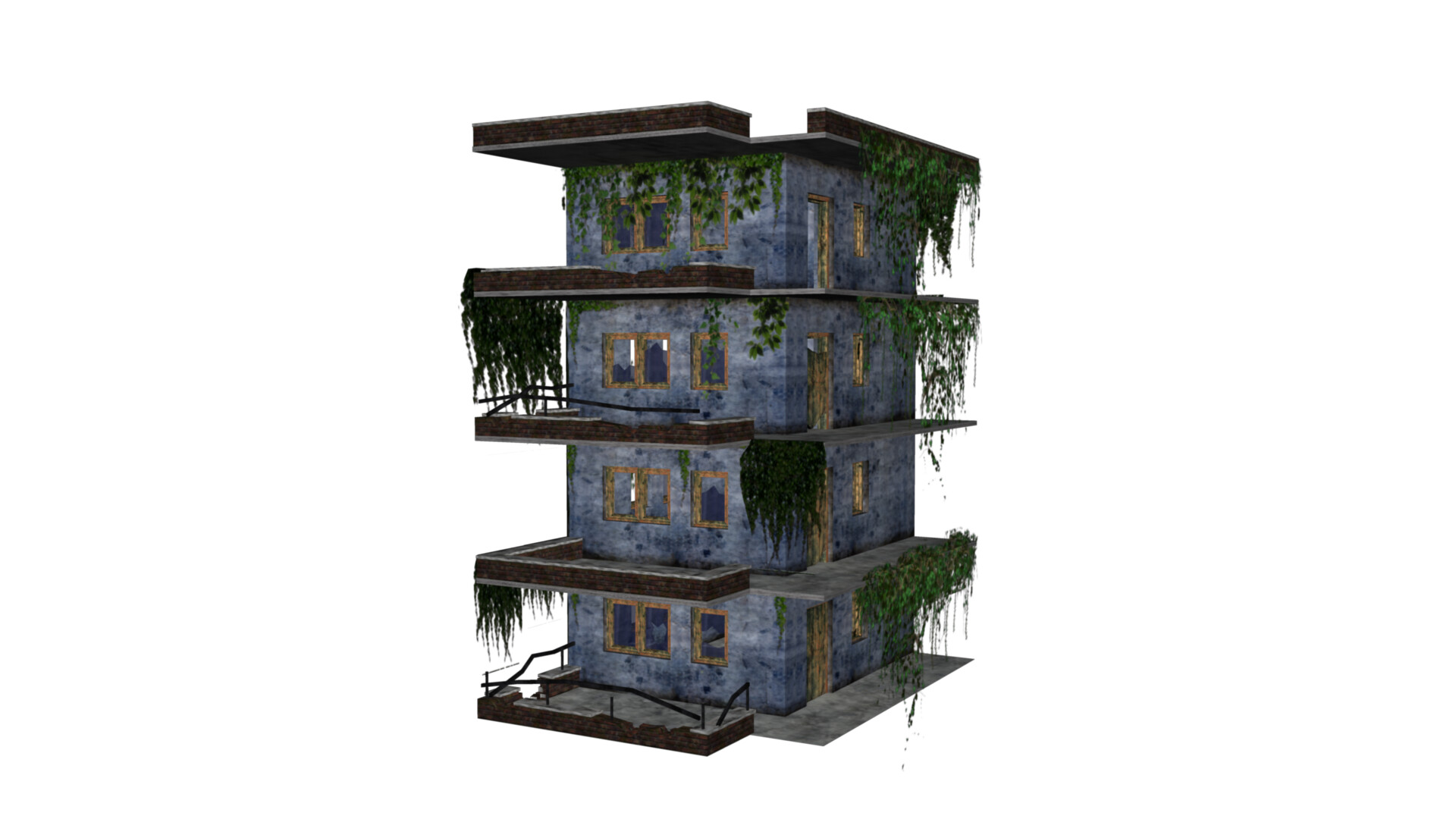 ArtStation - Low Poly Buildings for Apocalyptic Game Scene.