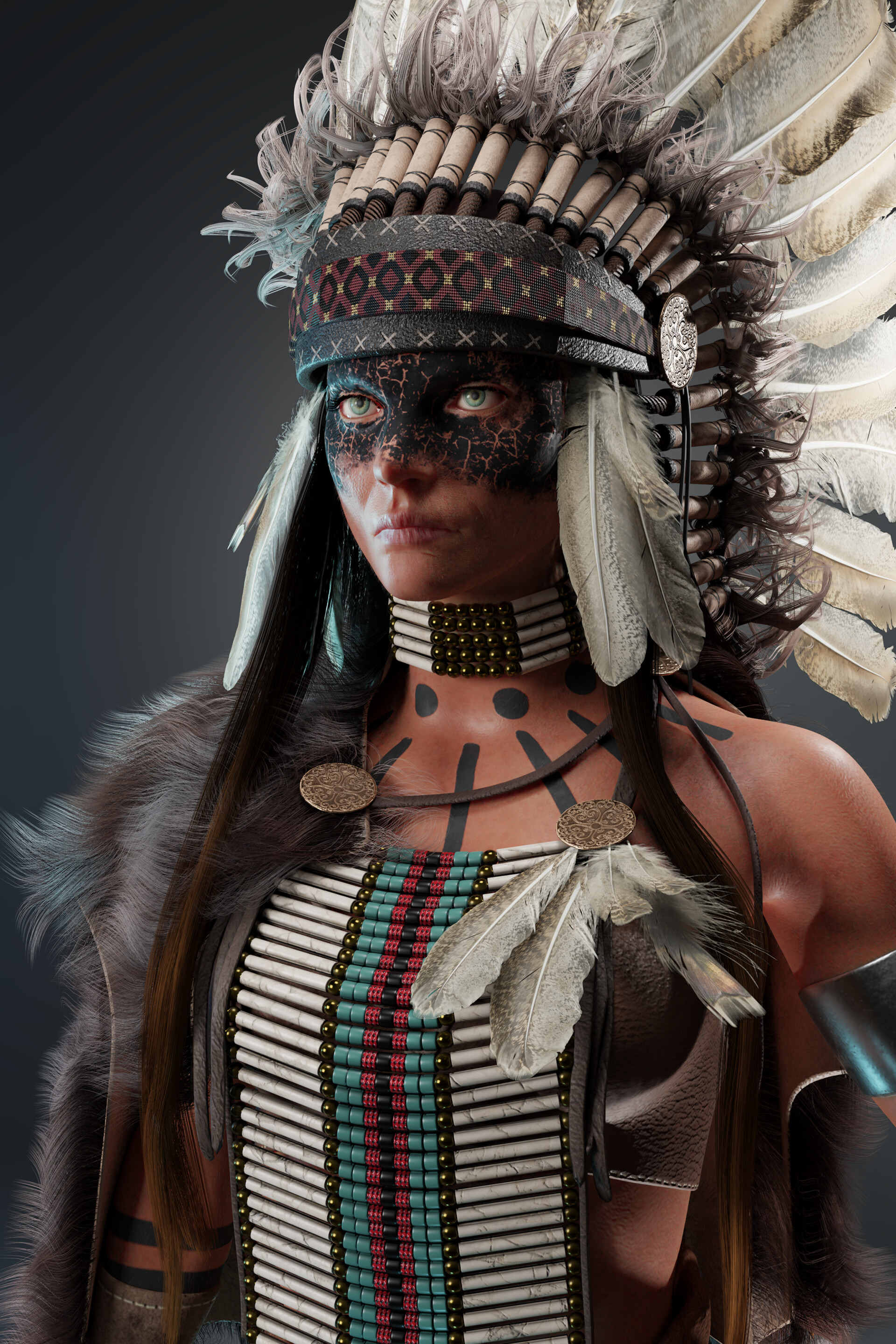 Wingfoxart - Hard Surface Female Samurai Character Creation——Character ...