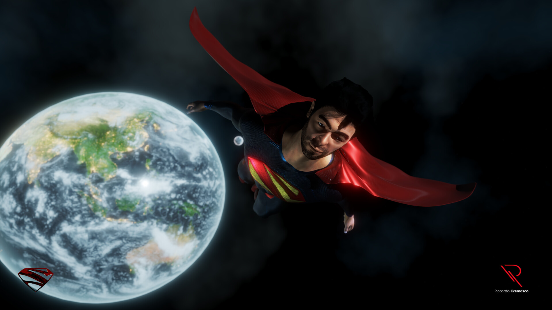Superman In Space Wallpaper