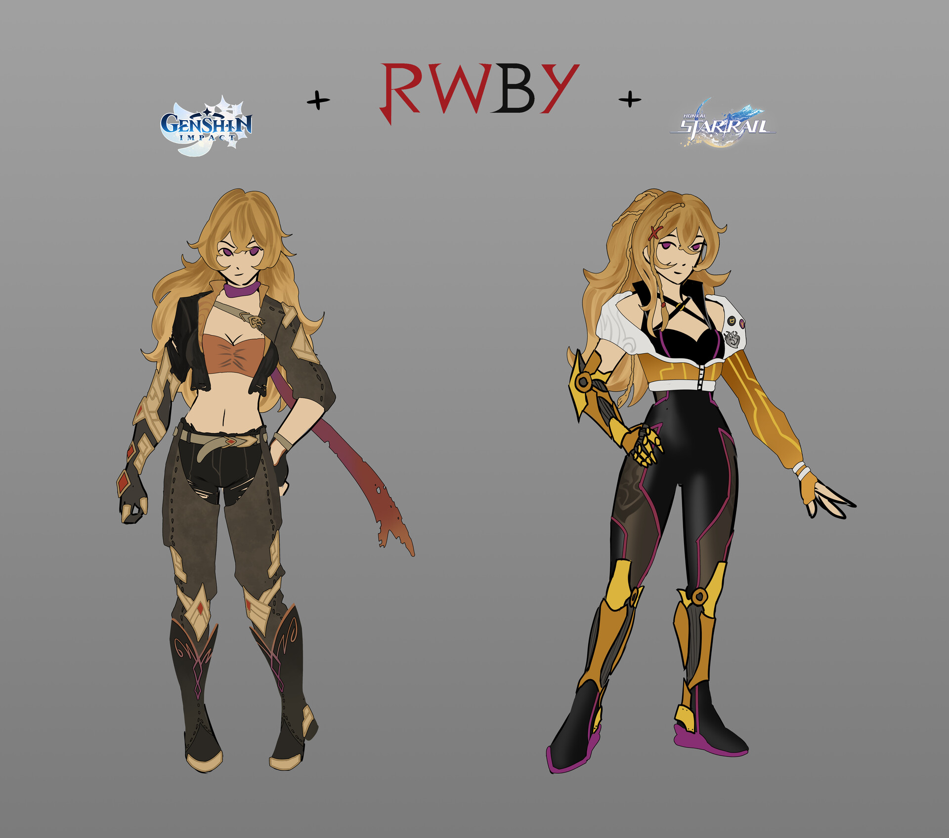 ArtStation - RWBY in Genshin x Honkai - Yang Xiao Long