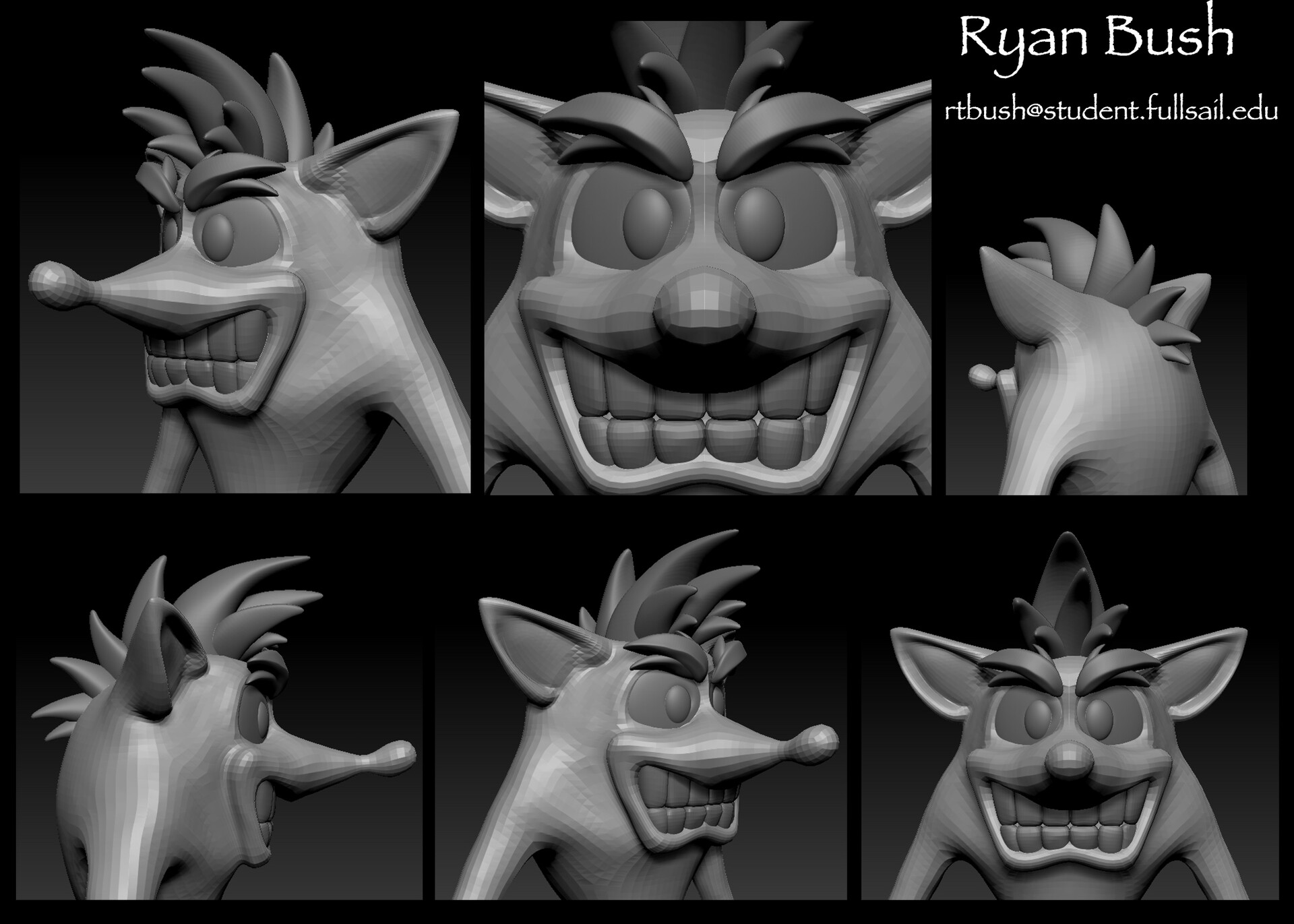 ArtStation - Crash Bandicoot Bust Zbrush