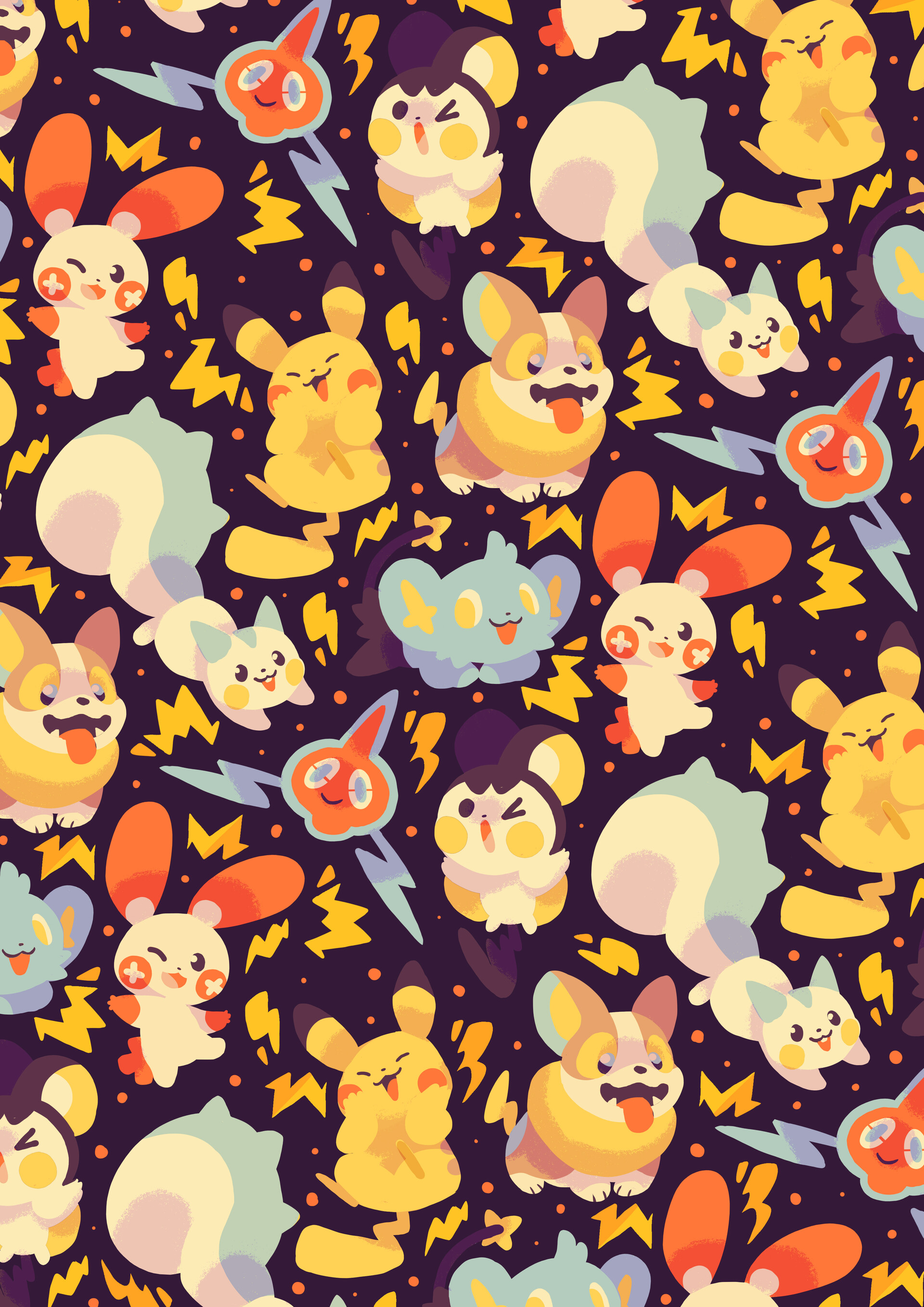 ArtStation - Electric pokemon pattern