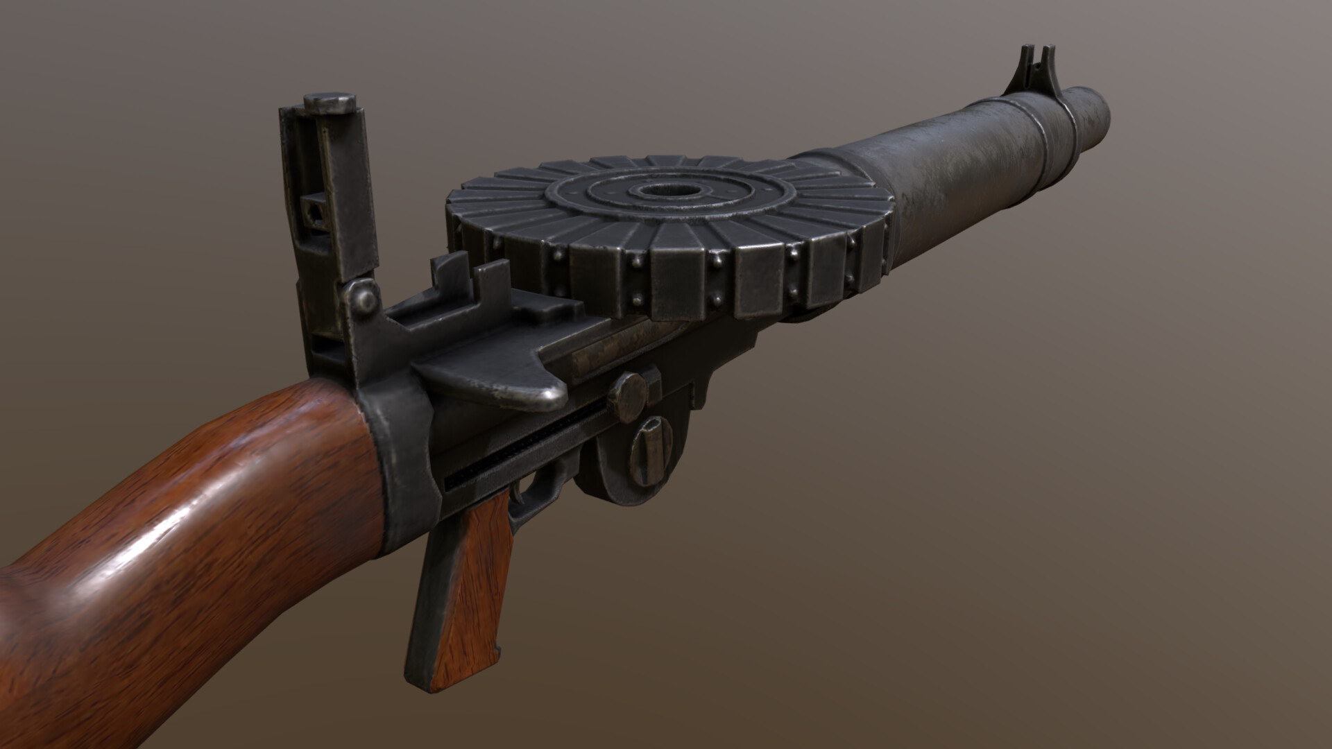 ArtStation - Lewis Gun for "Entrenched" Game
