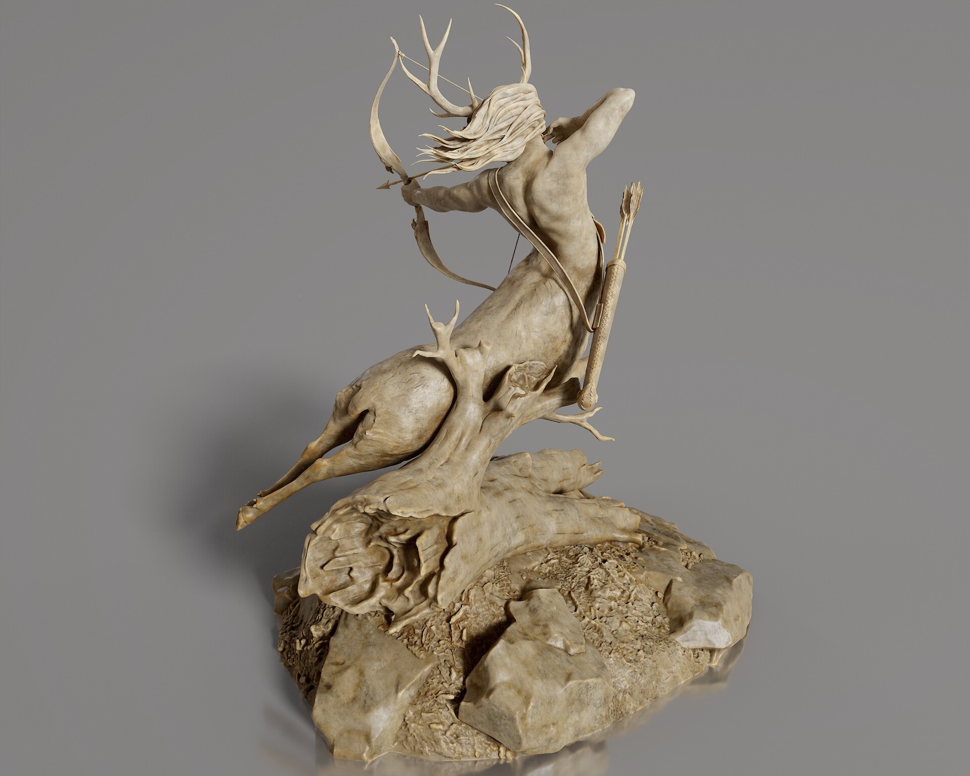 Georgian Avasilcutei - Cervitaur statue - game asset