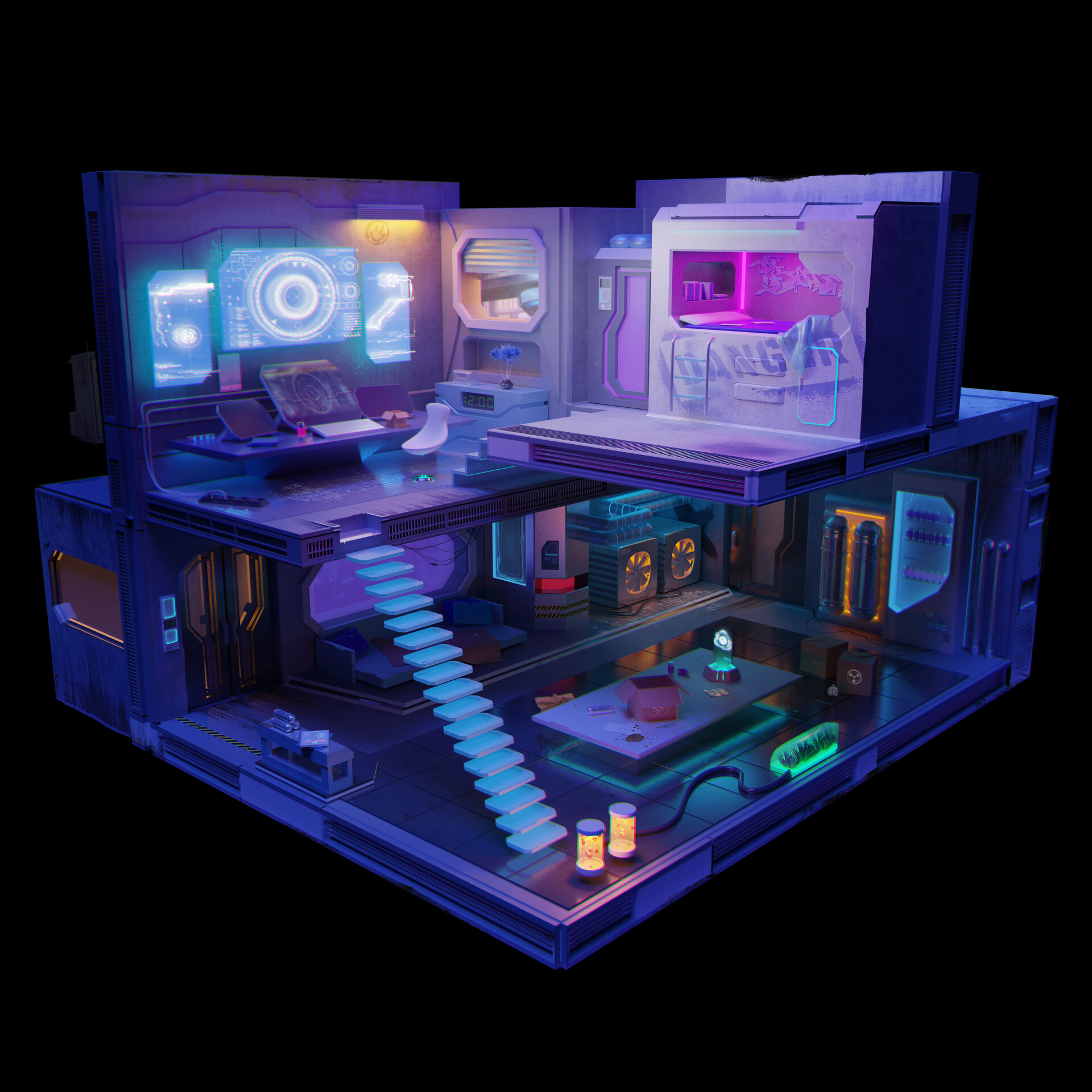 ArtStation - Cyberpunk room