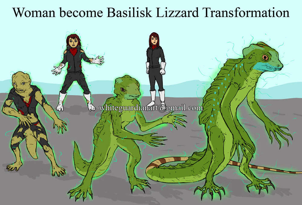 Anthro Lizard Girl Transformation