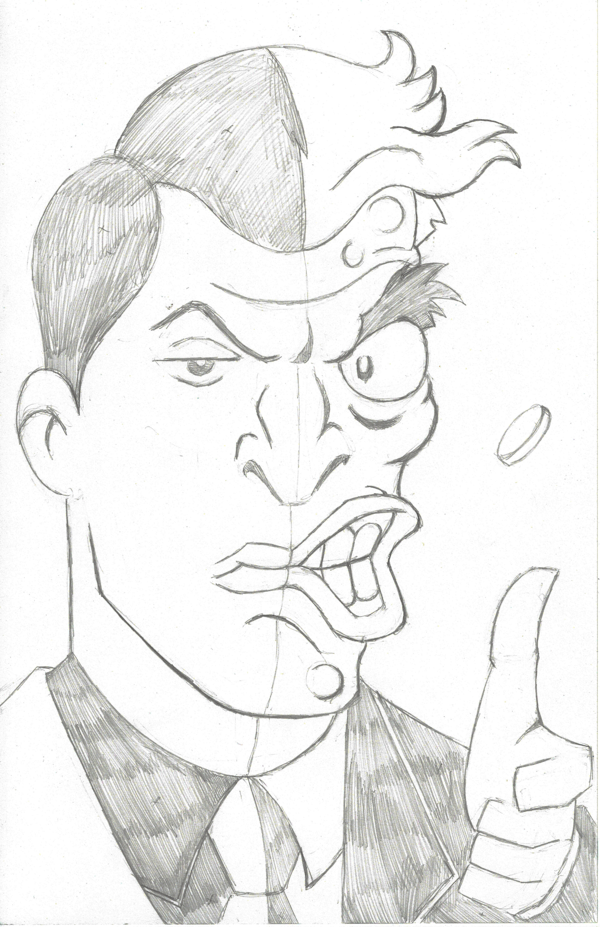 batman two face coloring page