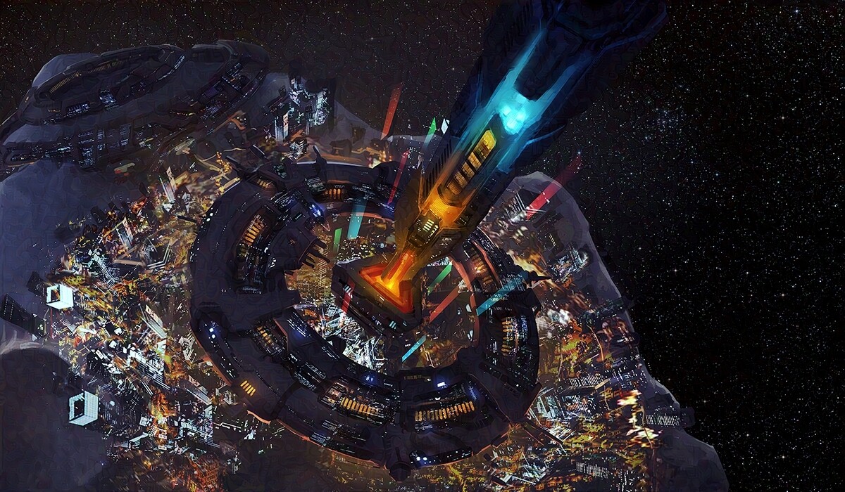 ArtStation - Commission : Asteroid Hub - Netrunner Playmat