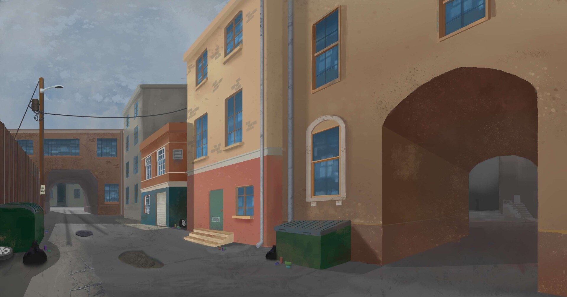 ArtStation - street alleyway