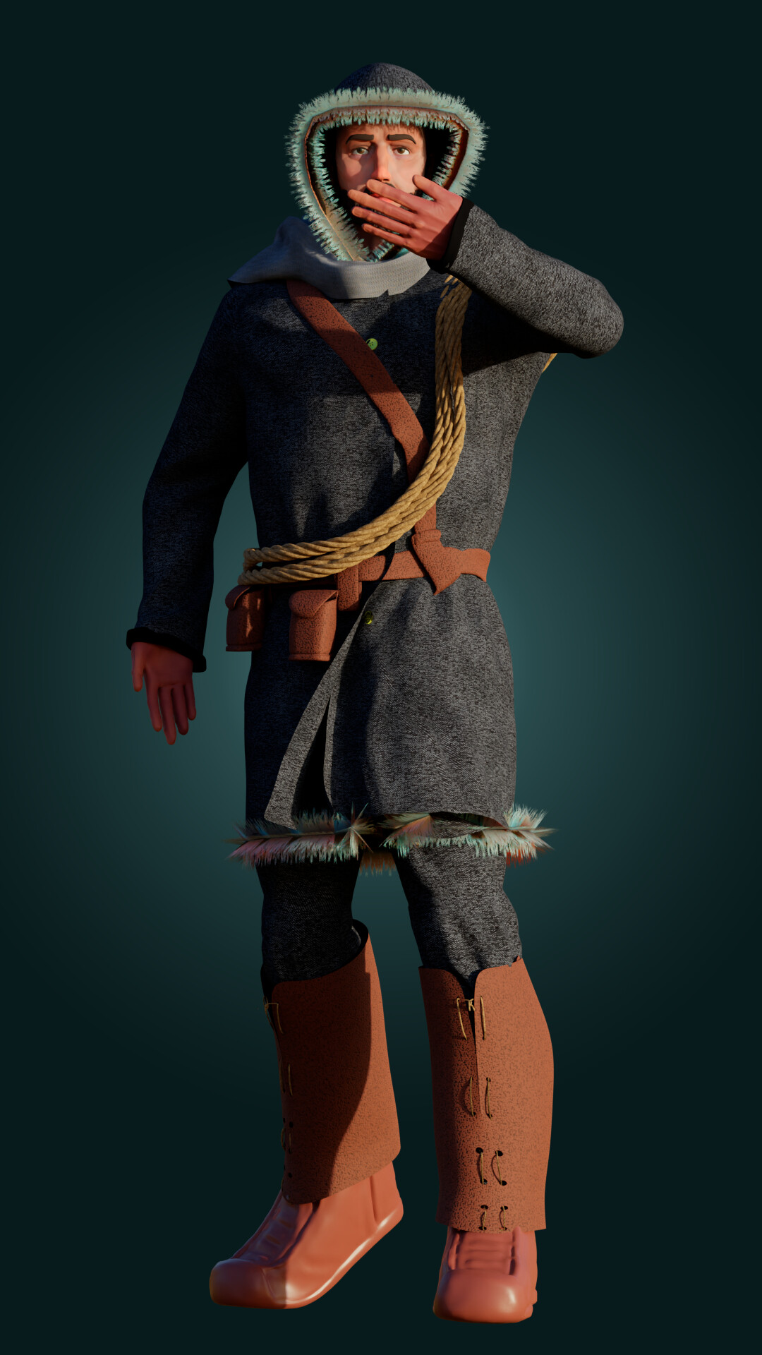 ArtStation - Game ready 3D model men in winter