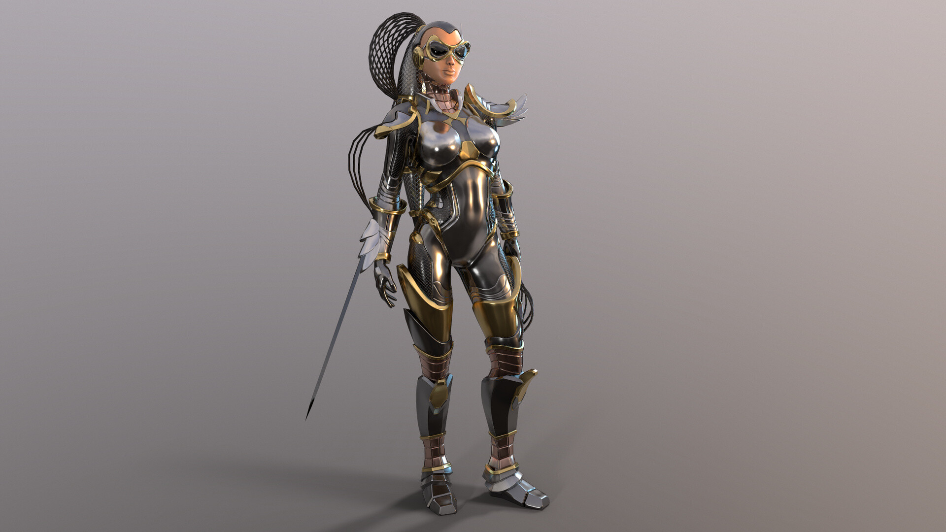 ArtStation - Sci-Fi Girl Ponytail