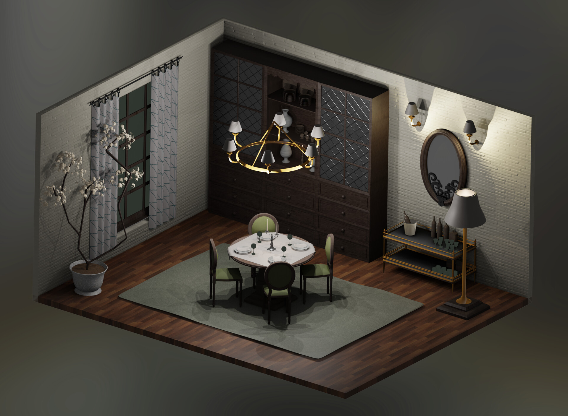 ArtStation - 3D dinning room
